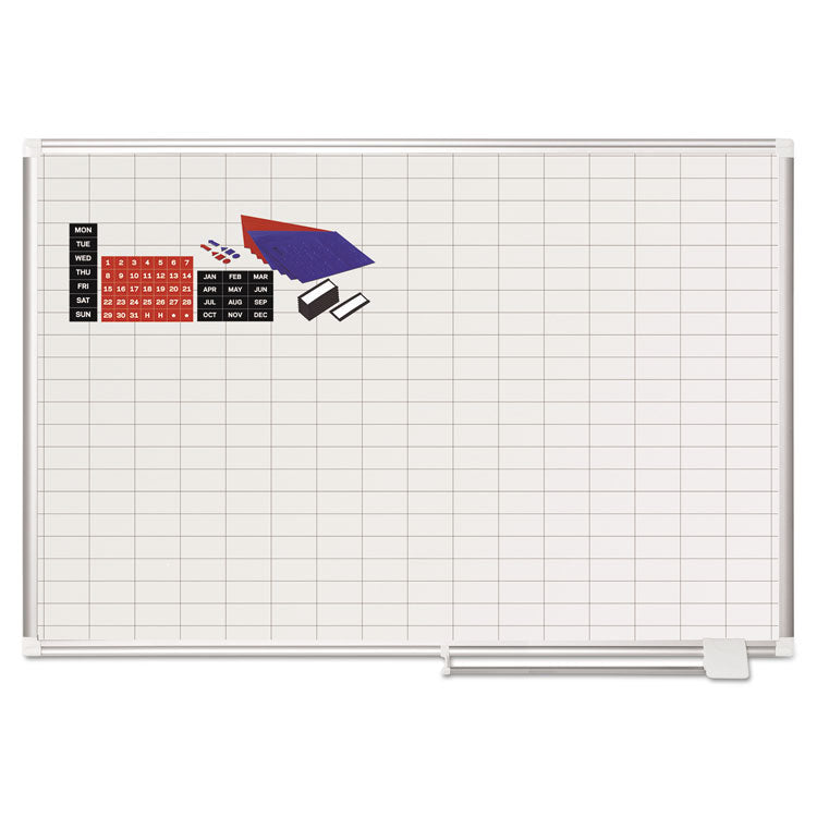 MasterVision® BVCMA0592830A Gridded Magnetic Steel Dry Erase Planning ...