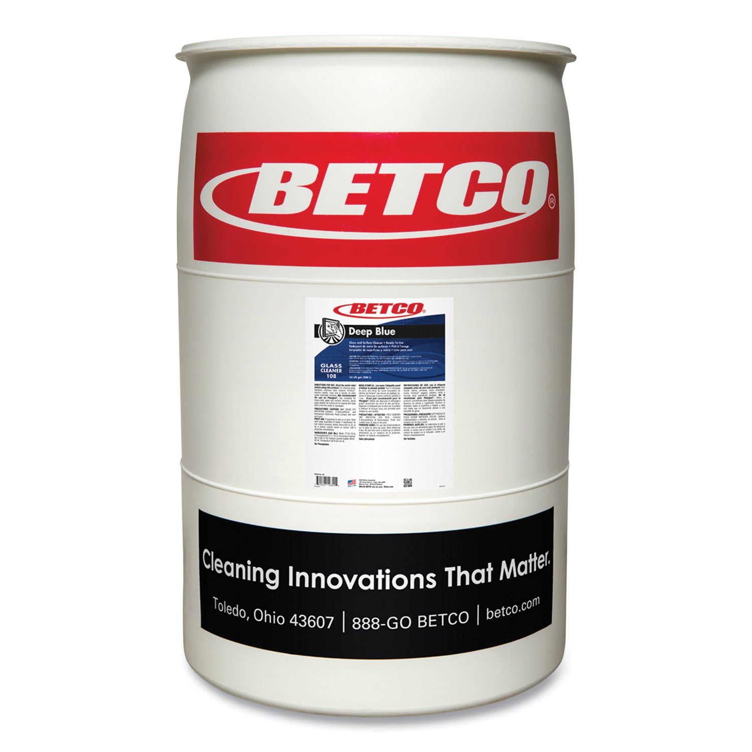 Betco® Deep Blue Glass and Surface Cleaner, 55 gal Drum (BET1085500) E – GoodEarth Products