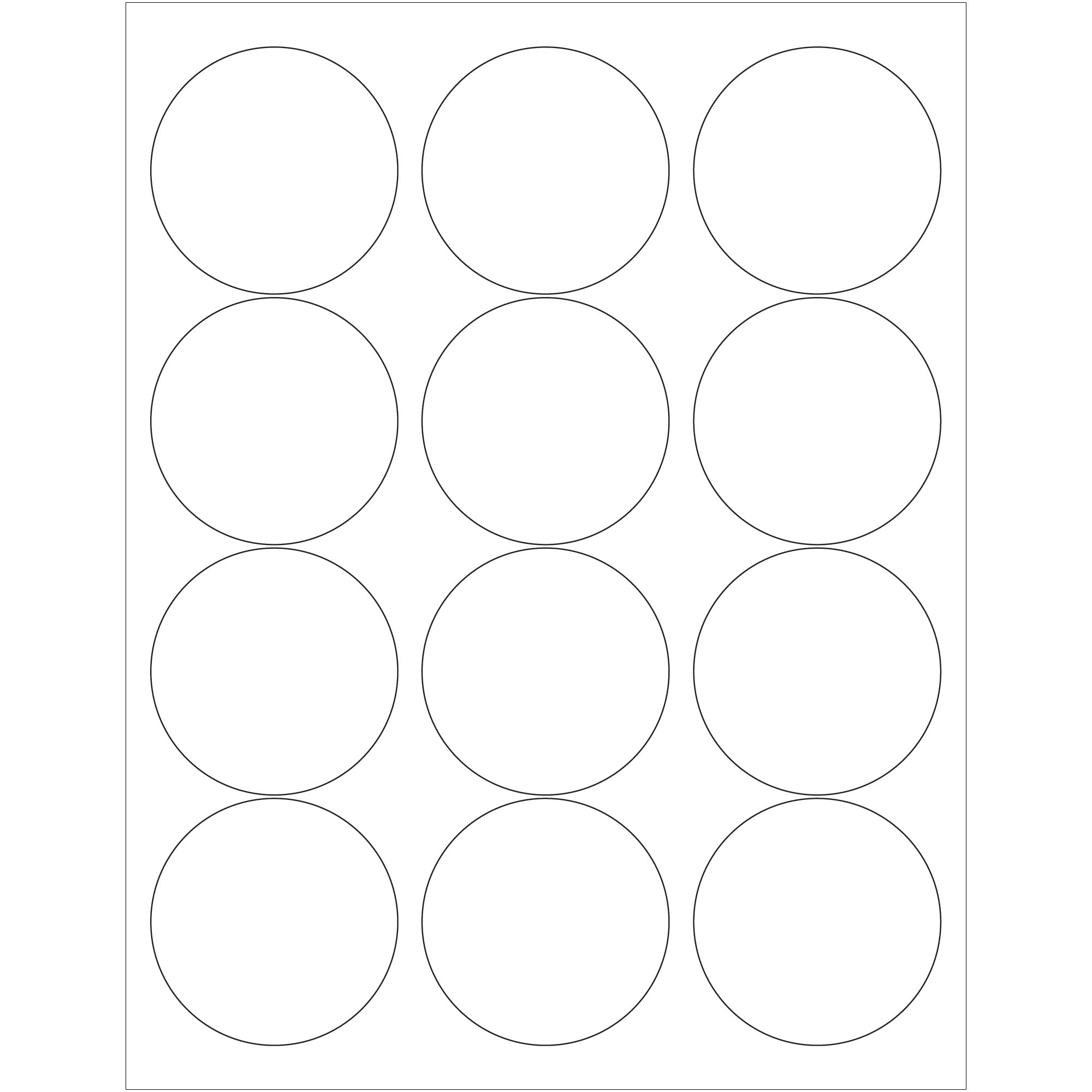 2 1/2" Glossy White Circle Laser Labels (LL303) Case Of 1200 ...