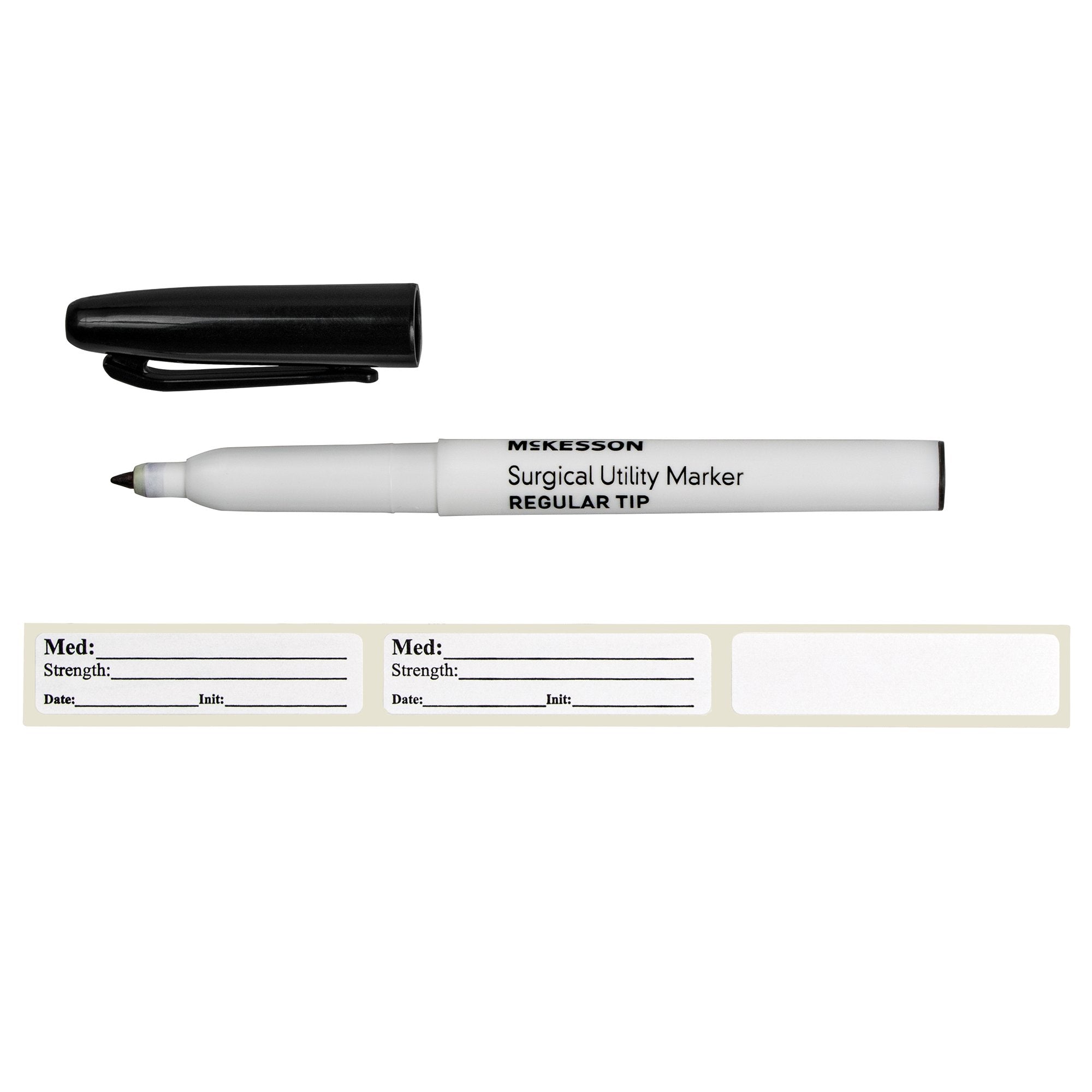McKesson Medical Utility Marker with Labels Permanent Black Ink Steril ...