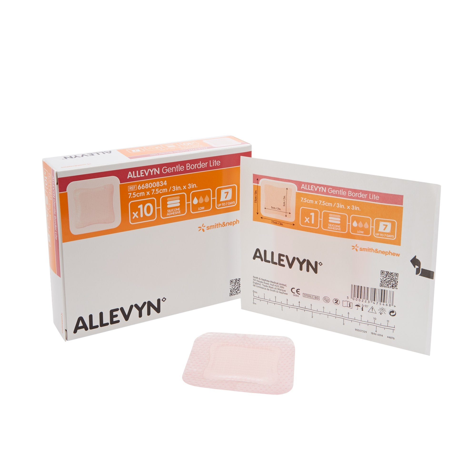 Allevyn Gentle Border Lite Thin Foam Dressing 3 X 3 Inch With Border F ...