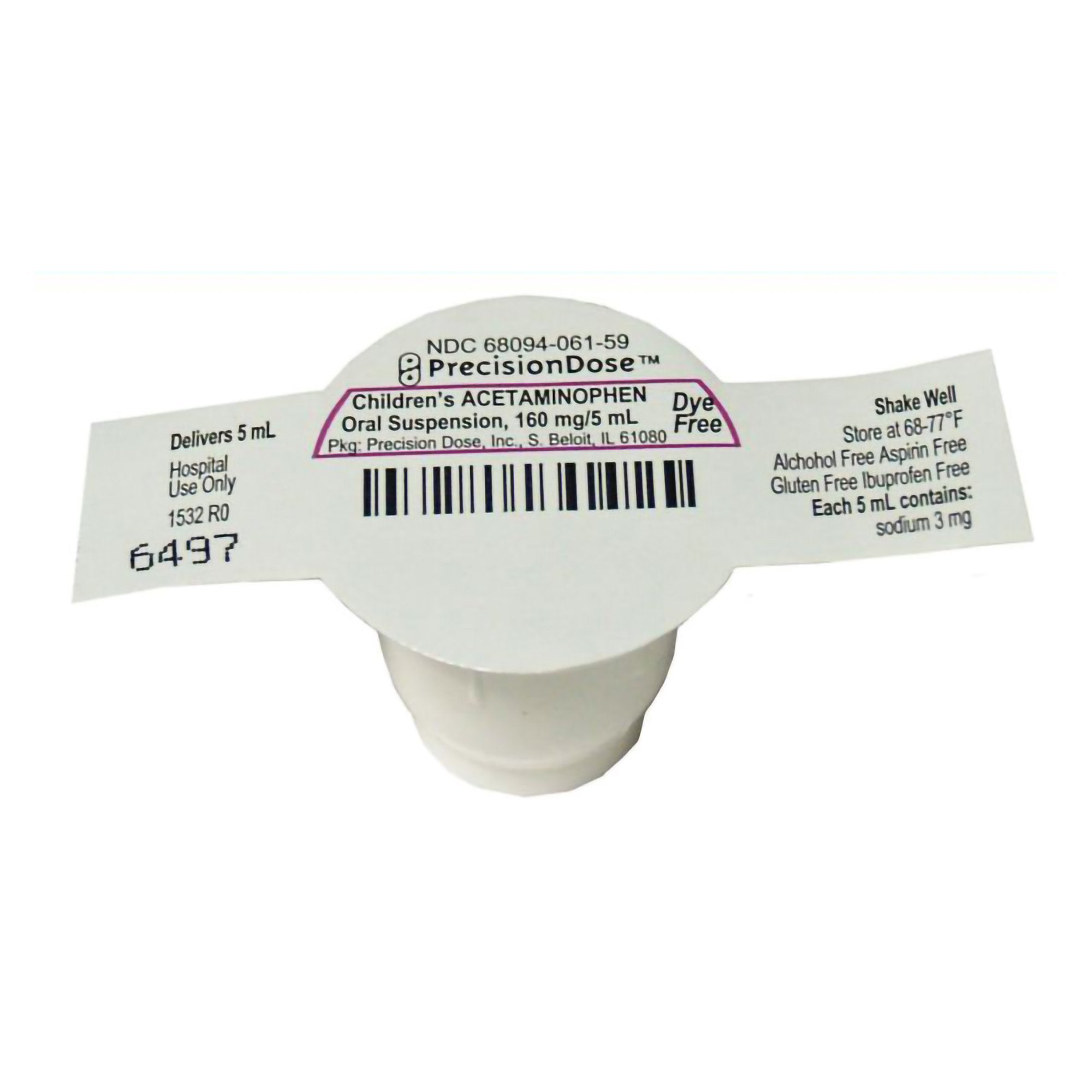 Precision Dose Inc Children's Pain Relief 160 mg / 5 mL Strength Aceta ...