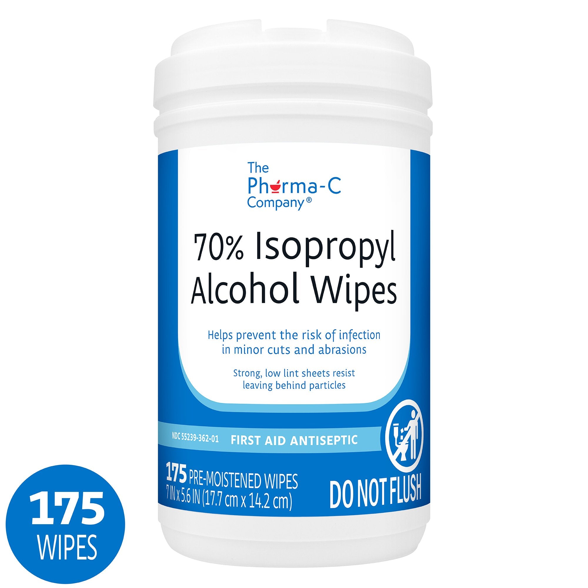 The Pharma-C Company® Antiseptic Skin Wipe Isopropyl Alcohol Towelette ...