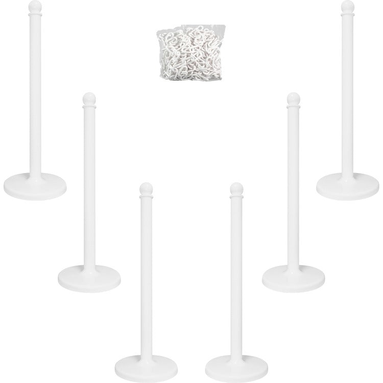 Tatco Crowd Control Stanchions, Plastic, 14 x 39, White, 6/Box (TCO120 ...
