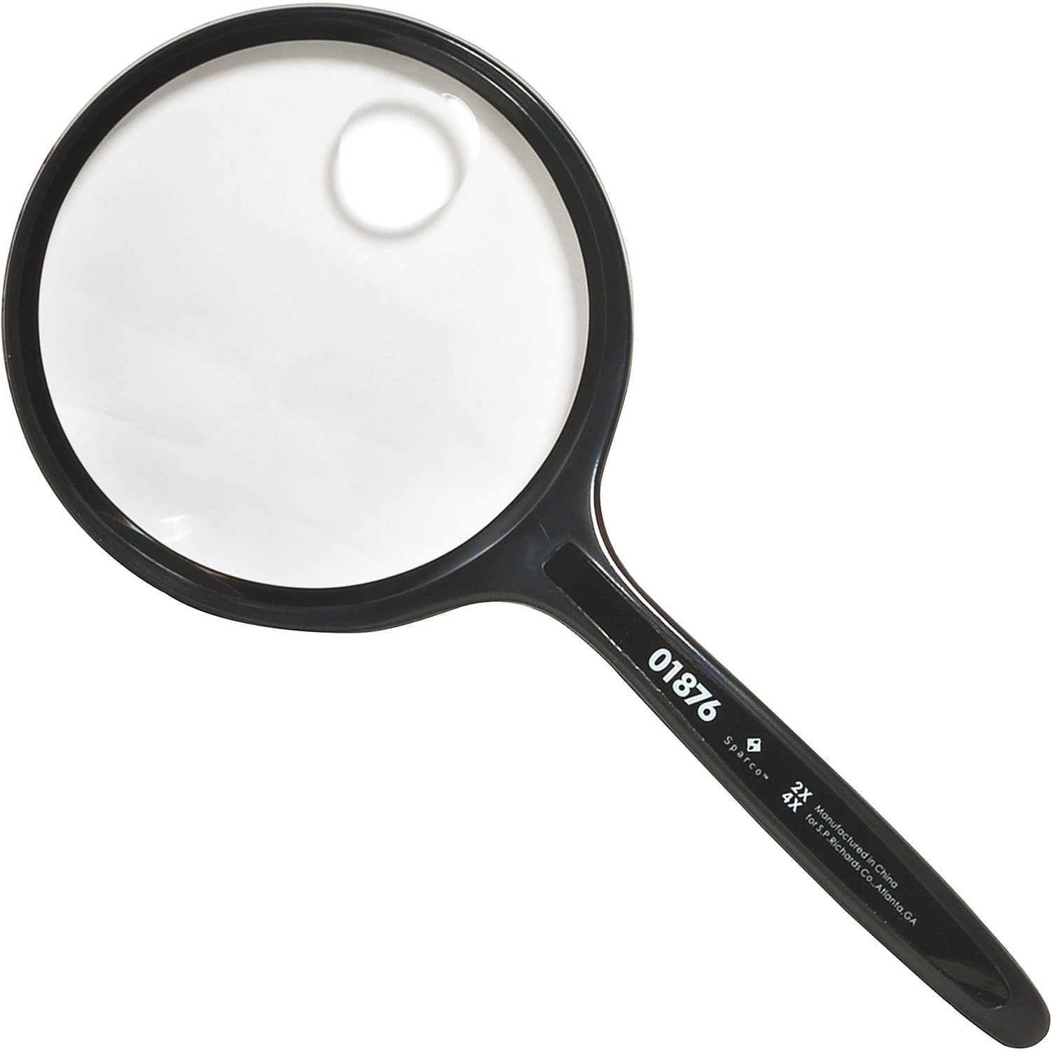 Sparco Round Hand Held Magnifier, 3-1/2" Diameter, Black Plastic ...