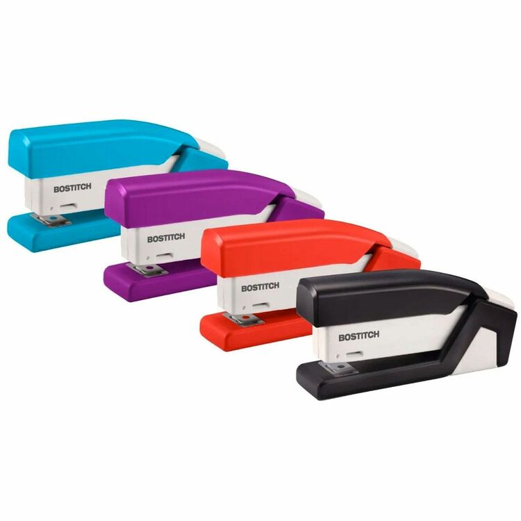 Bostitch Compact Stapler, Spring-powered, Staples 15 Sheets, Red/Black ...