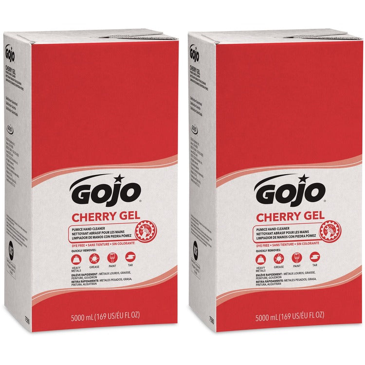 Gojo® Cherry Gel Pumice Hand Cleaner, 5000 ml Refill, 2/Carton (GO ...