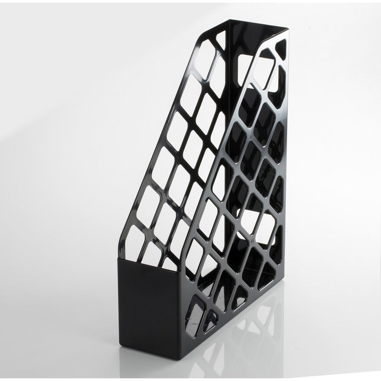 Officemate Recycled Plastic Magazine File, 11-3/4" x 3" x 9-1/2", Blac ...