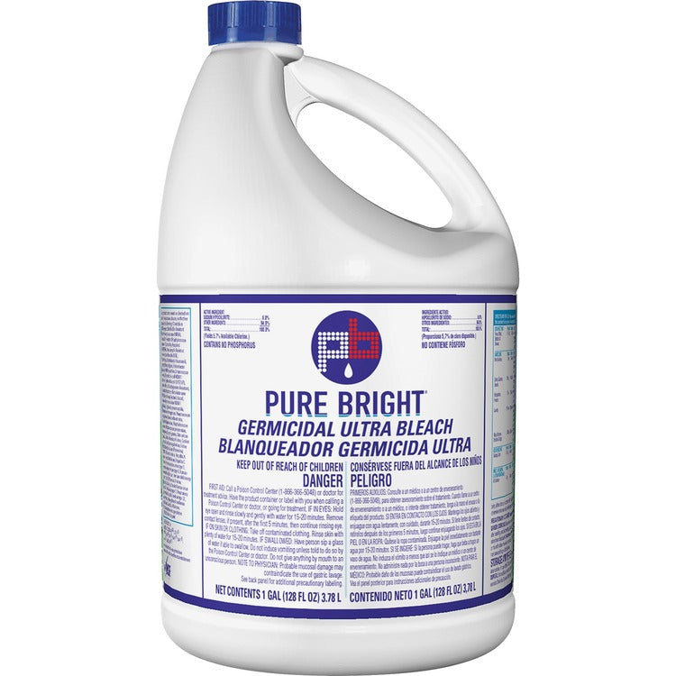 KIK Custom Pure Bright Germicidal Ultra Bleach, Liquid, 128 fl oz (4 q ...