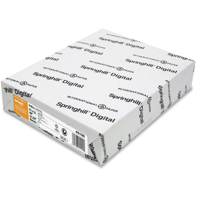 Springhill Digital Index Color Card Stock, 90lb, 8.5 x 11, Green, 250 ...