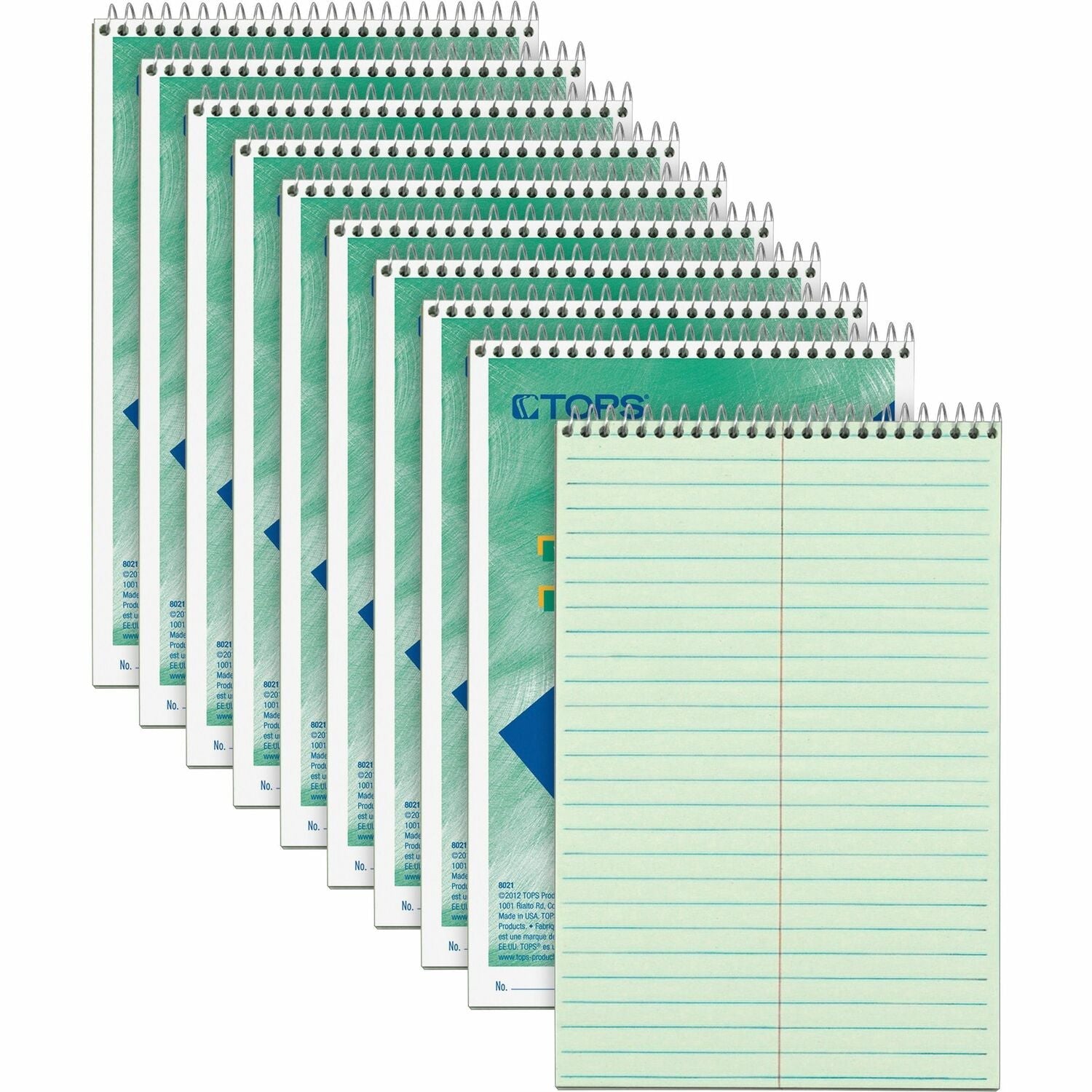 TOPS Steno Book, Gregg Rule, 80Sheets/PD, 6" x 9", 12/PK, GN Tint (TOP ...