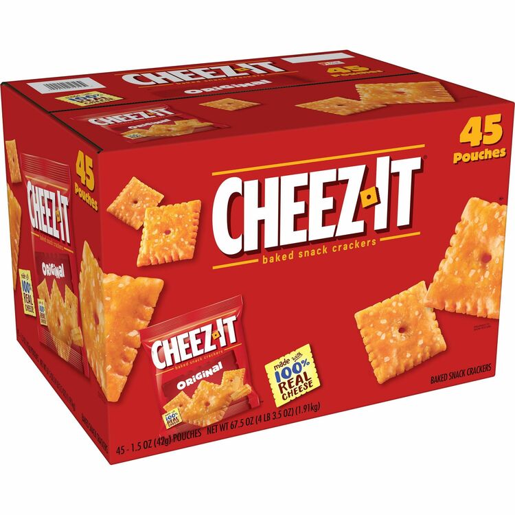 Cheez-It Cheez-It Snack Crackers, 3oz. Bags, 45/CT, Red (KEB10201) Cas ...
