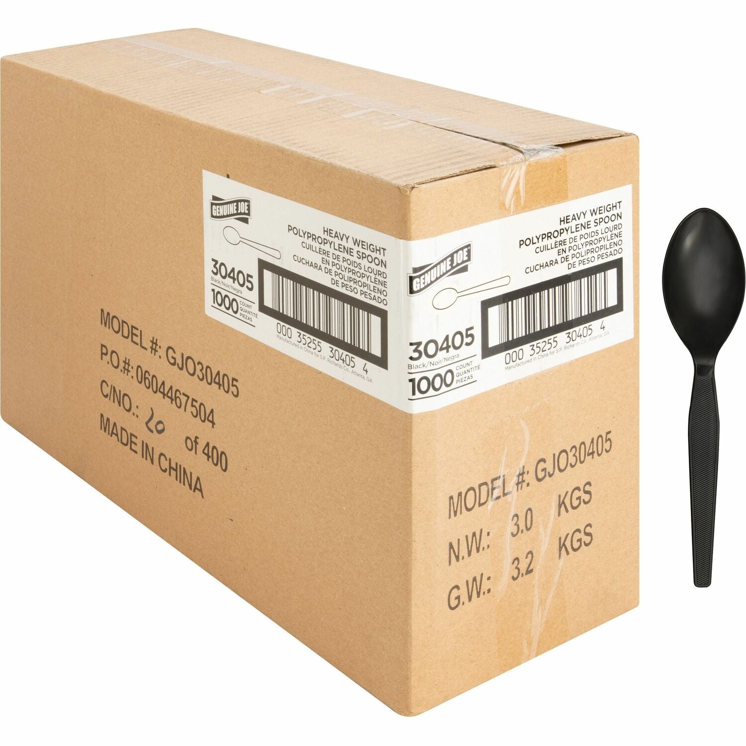 Genuine Joe Spoons, Heavy-Weight, 1000/CT, Black (GJO30405) Case of 10 ...