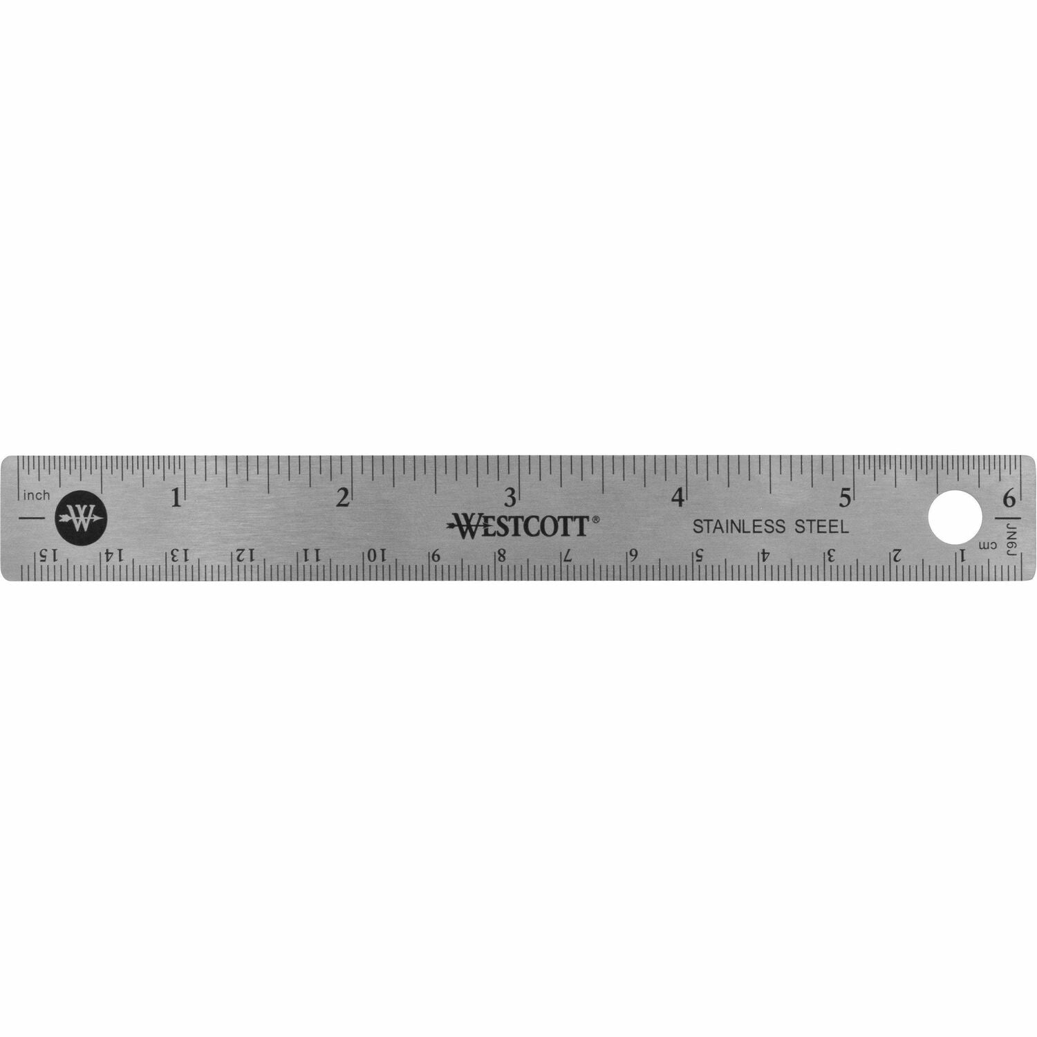Westcott Rulers, 6"L, Stainless Steel, Nonslip Cork Back, 12/BX, Silve ...