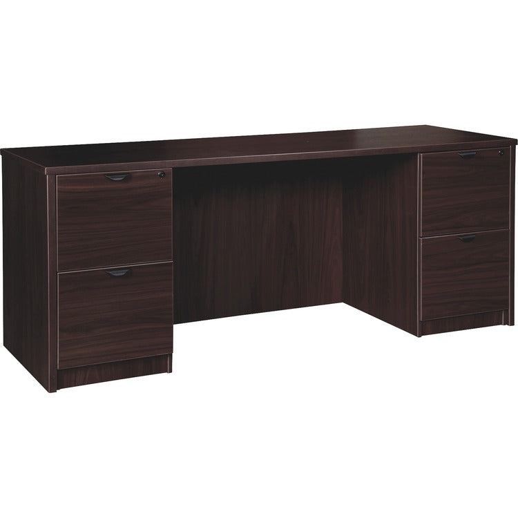 Lorell Double-pedestal Credenza, File/File, 72" x 24" x 29", Espresso ...