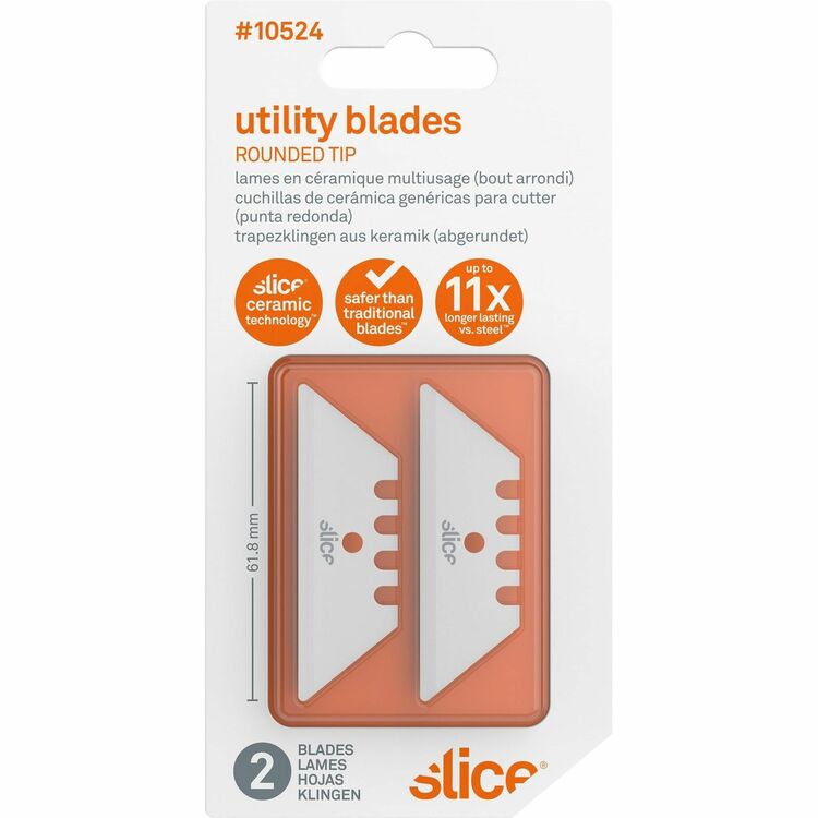 Slice Ceramic Blade, Rounded Tip, 3/100"x2-2/5"x3/4", 2/PK, White (SLI ...