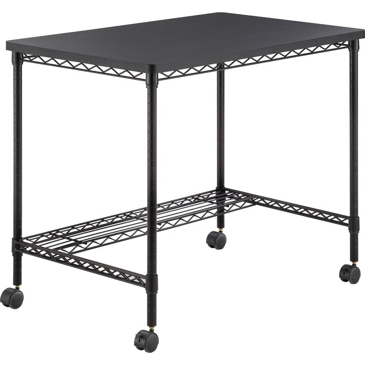 Safco Desk,Mobile,Steel Frame,Melamine Top,35-3/4"X24"X30-3/4" ,Bk (SA ...