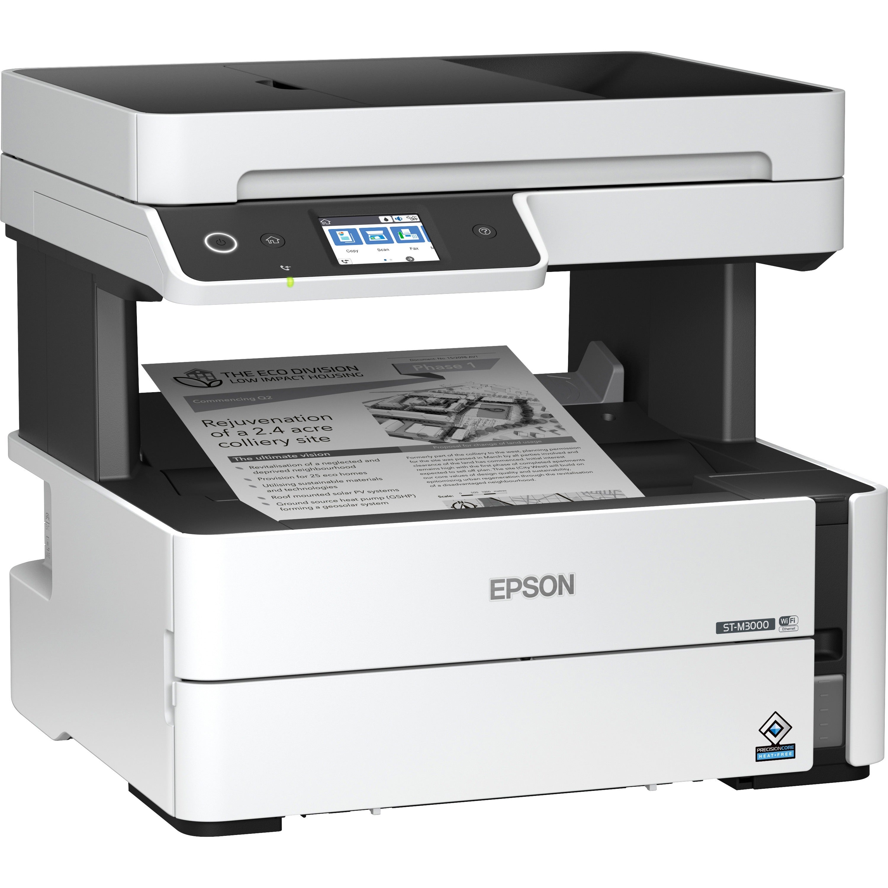 Epson WorkForce ST-M3000 Monochrome MFP Supertank Printer, Copy/Fax/Pr ...