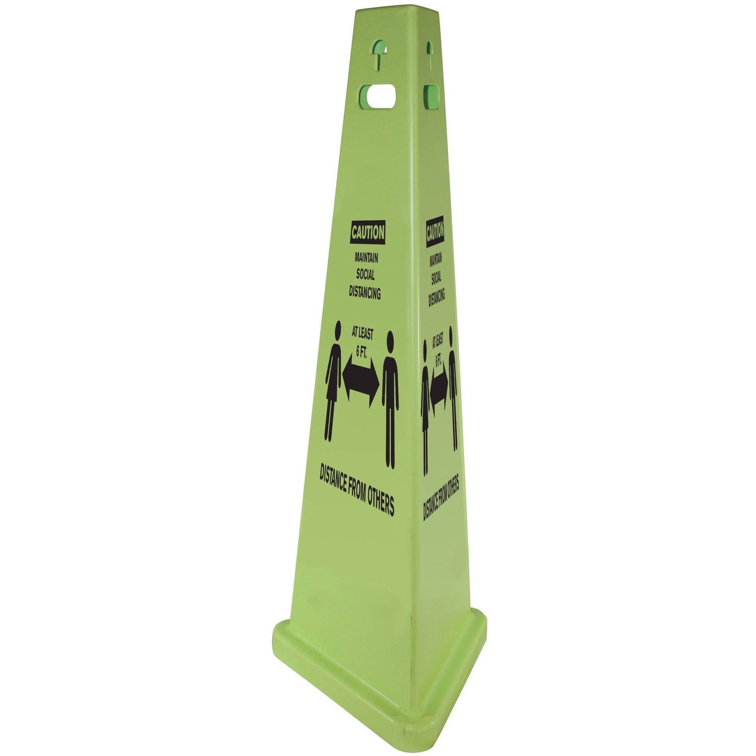 Impact Social Distancing 3 Sided Safety Cone, 3/Carton, Fluorescent Ye ...