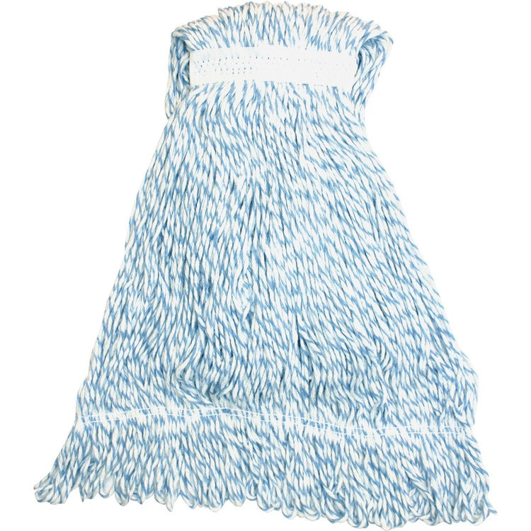 Genuine Joe Medium Striped Finish Mop Looped, 21oz., Blue/White (GJOMB ...