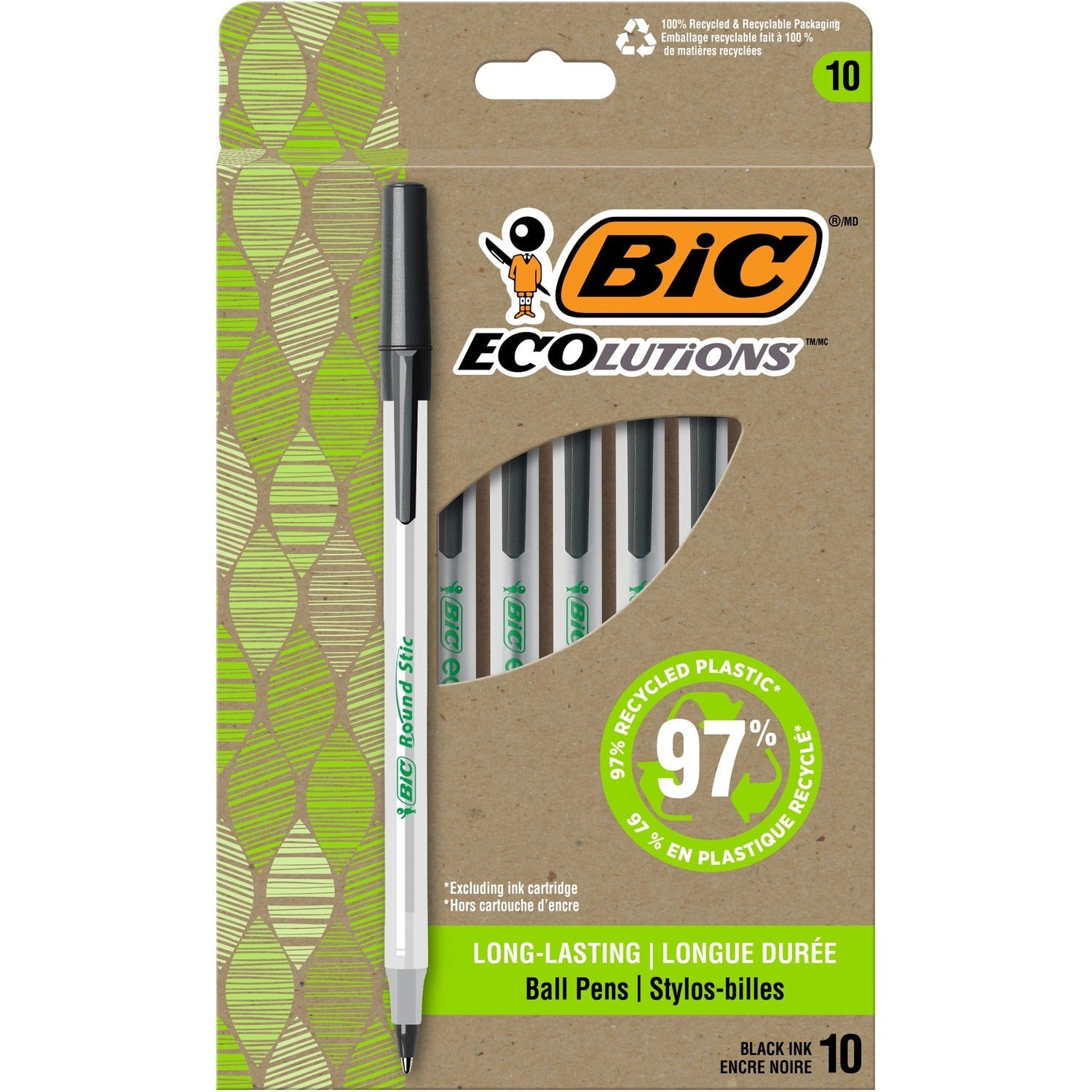 BIC ReVolution Round Stic Ballpoint Pen - Medium Pen Point - 1 mm Pen ...