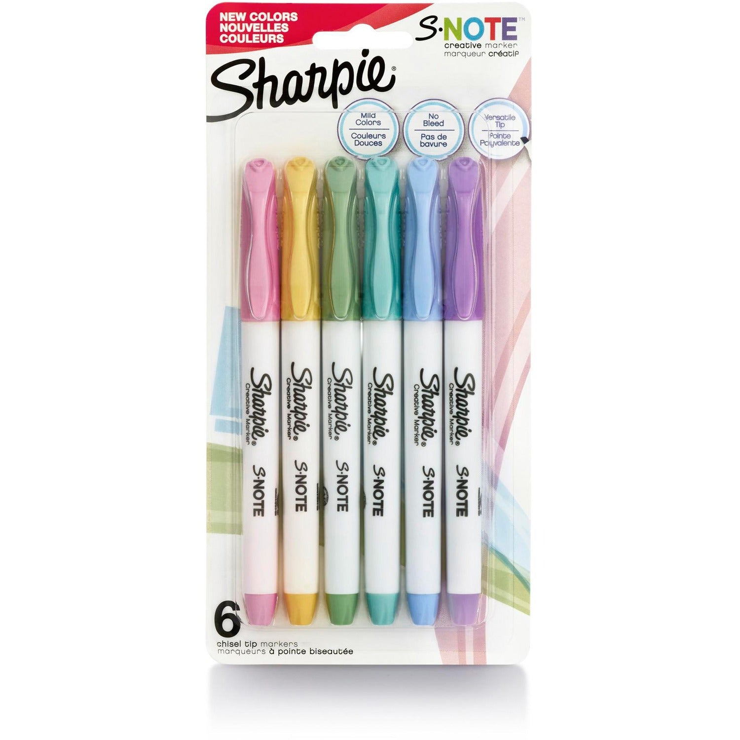 Sharpie S-Note Marker - Chisel Marker Point Style - Multi - 6 / Pack ...