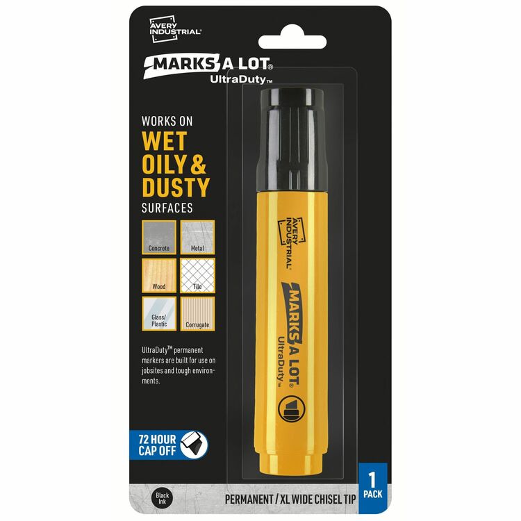 Avery® UltraDuty Markers, XL Wide Tip, 1 Black Marker (29865) (AVE ...