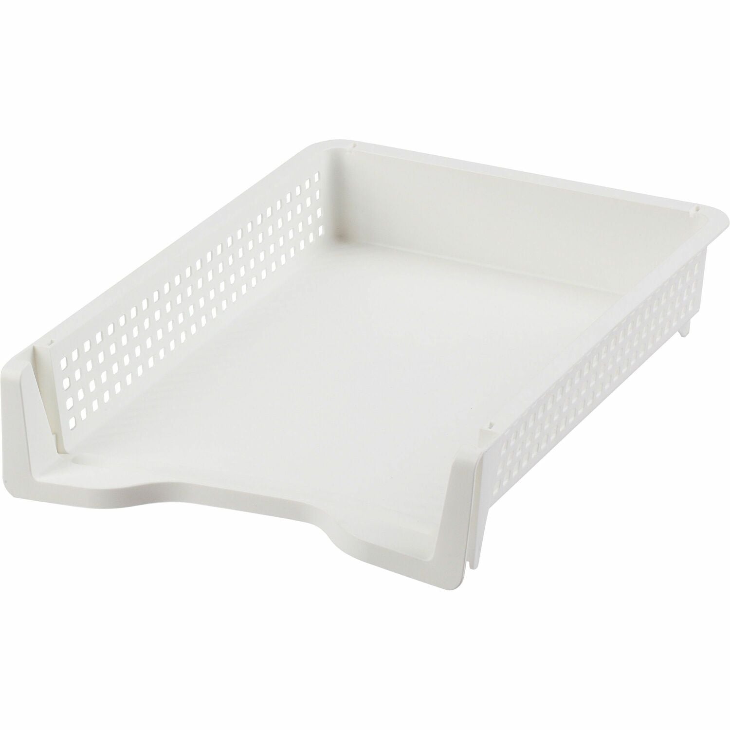 Business Source Stackable Letter Tray, Stackable, Front Loading, White ...