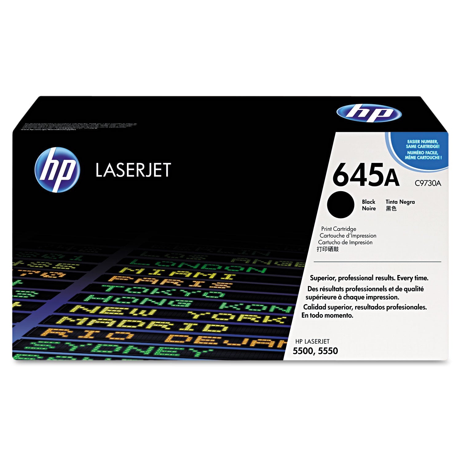 HP HP 645A, (C9730A) Black Original LaserJet Toner Cartridge (HEWC9730 ...