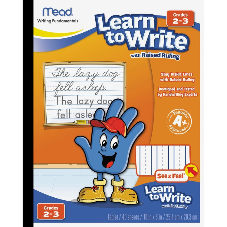 Mead Writing Tablet, Raised Ruling, Dotted Lines, 8"x10", Wh ...