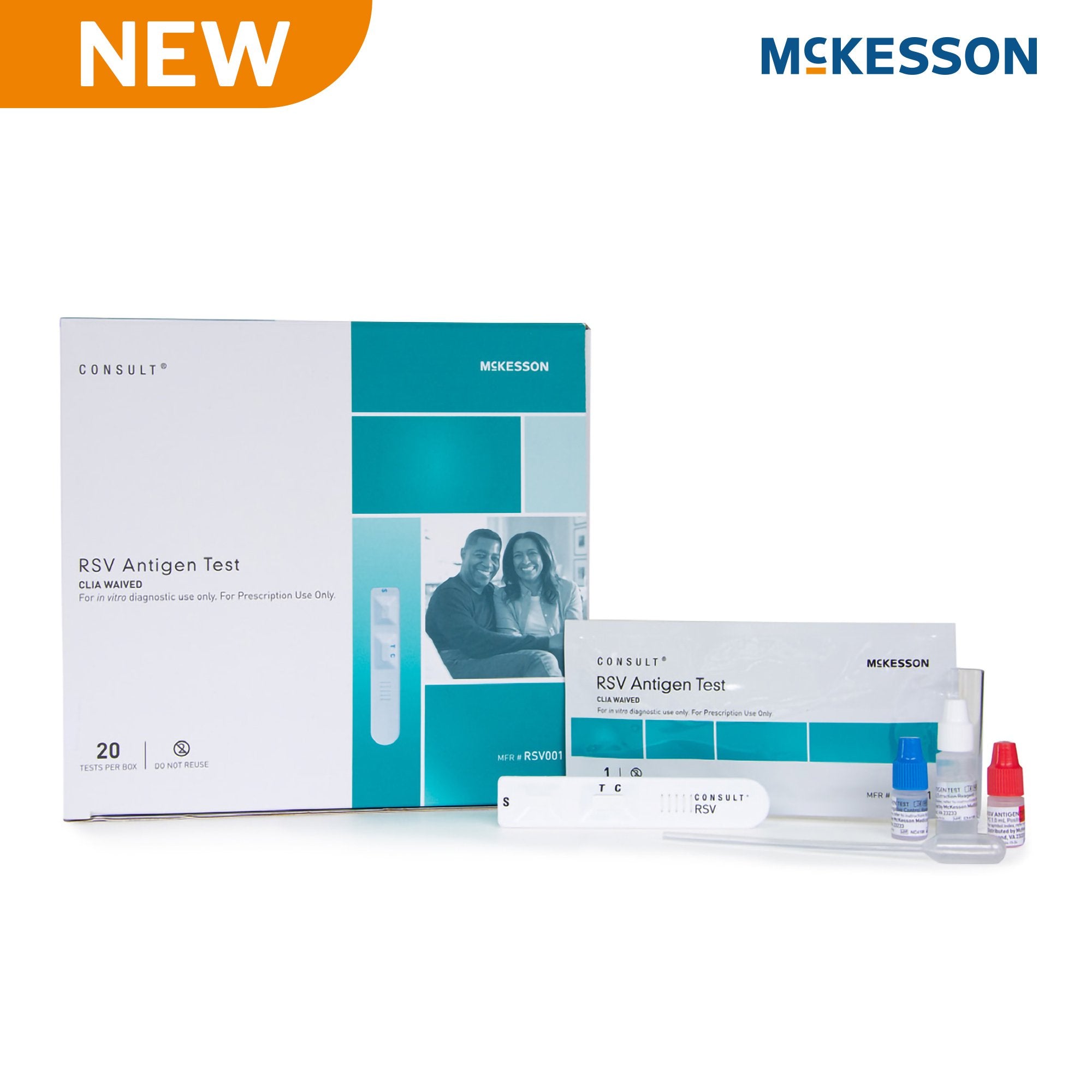 McKesson Consult™ Respiratory Test Kit RSV 20 Tests CLIA Waived (12546 ...