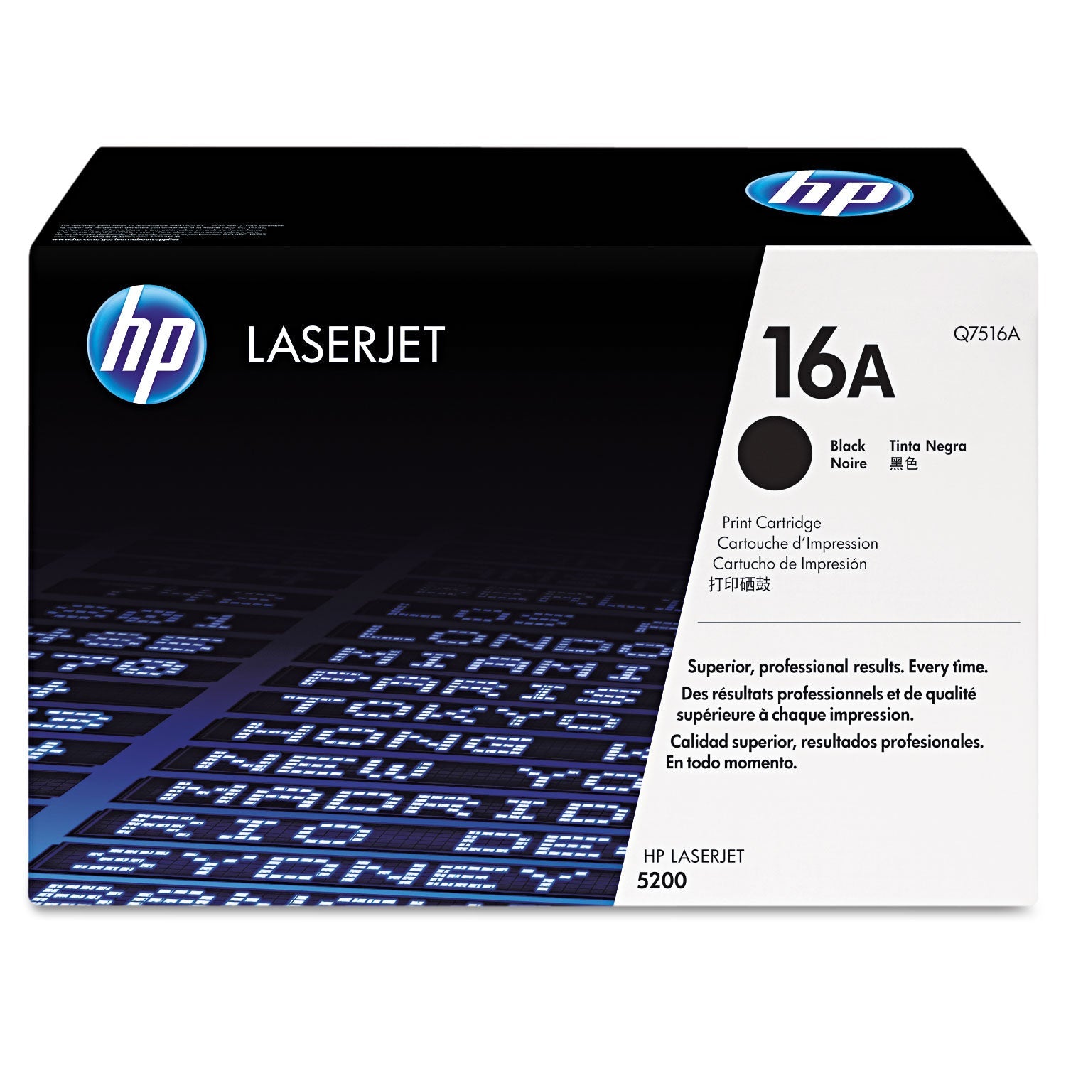 HP HP 16A, (Q7516A) Black Original LaserJet Toner Cartridge (HEWQ7516A ...