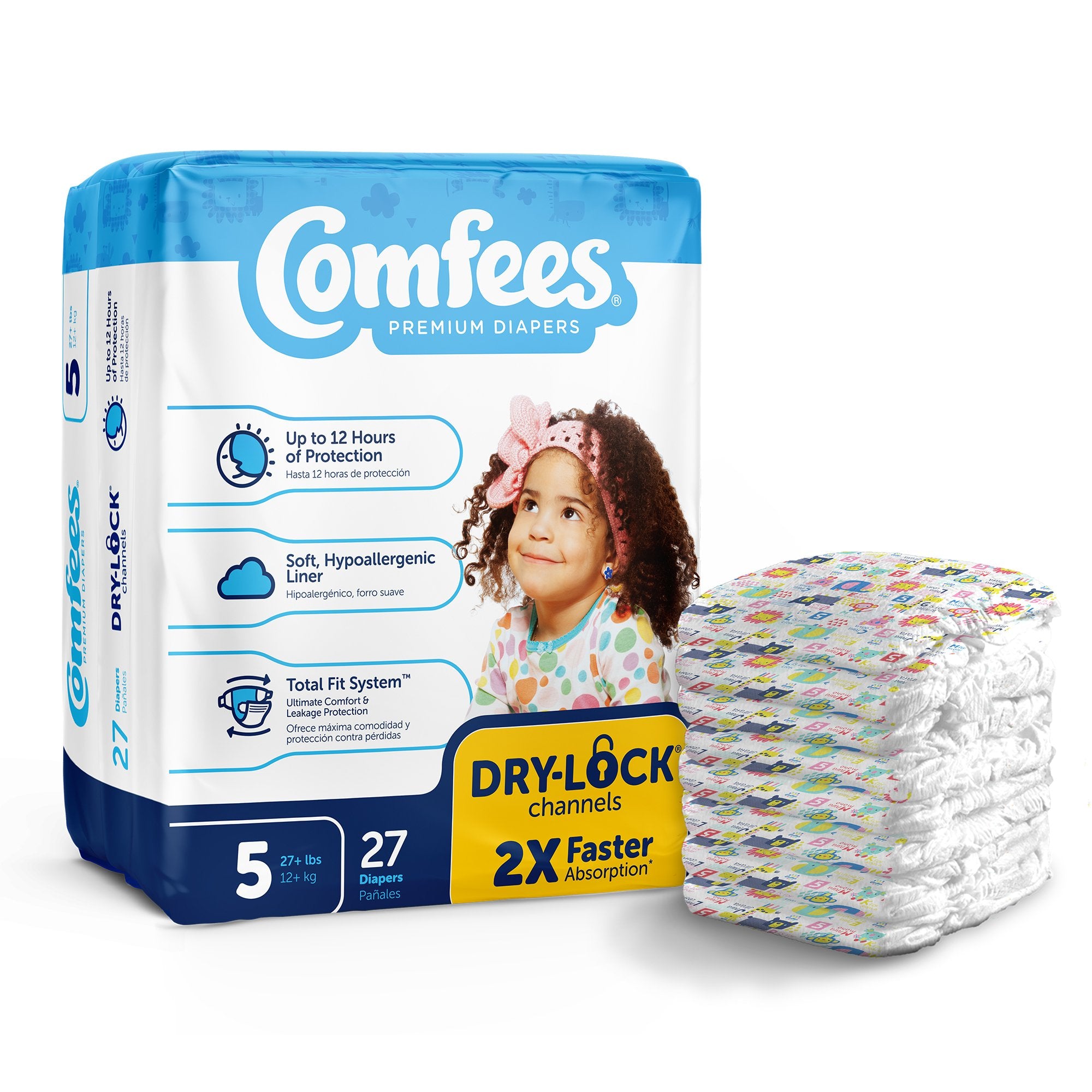 Comfees® Unisex Baby Diaper Size 5 Disposable Moderate Absorbency (993 ...