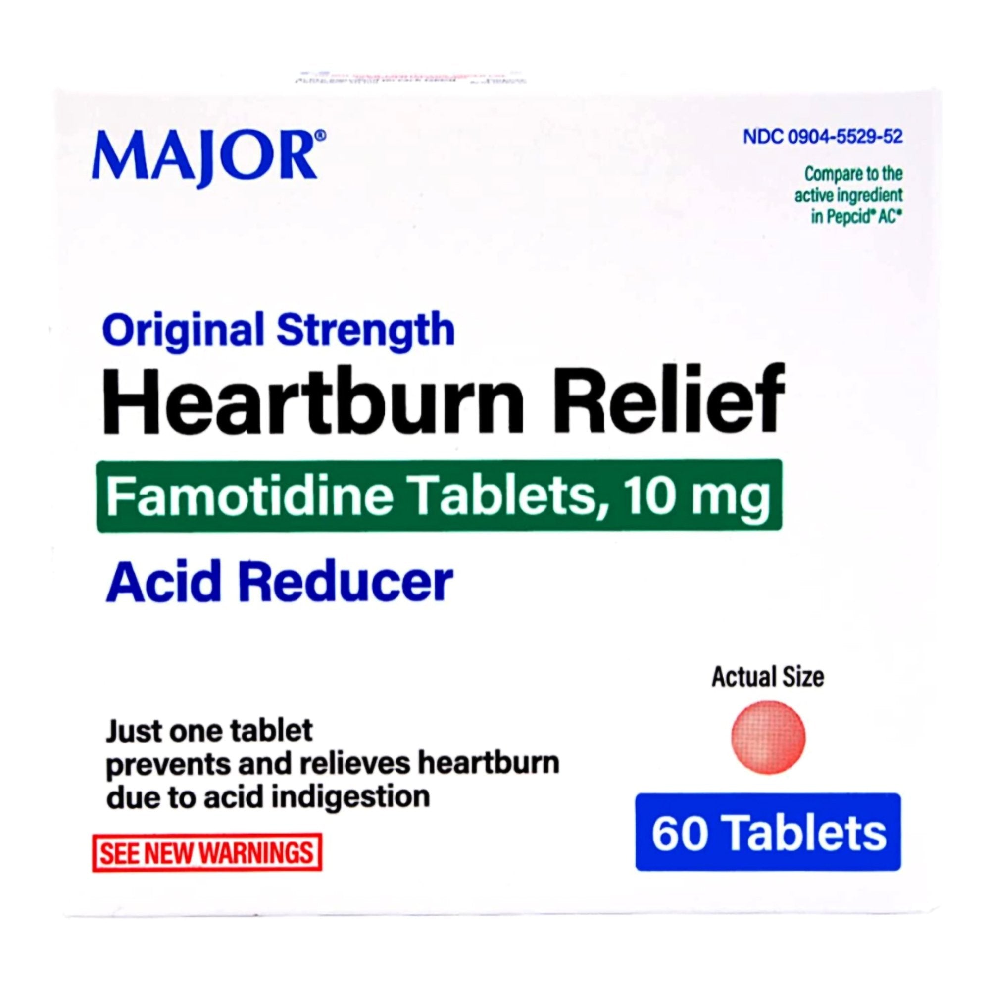 Major® Antacid 10 mg Strength Tablet 60 per Box (1103614_BT) 1/BT ...