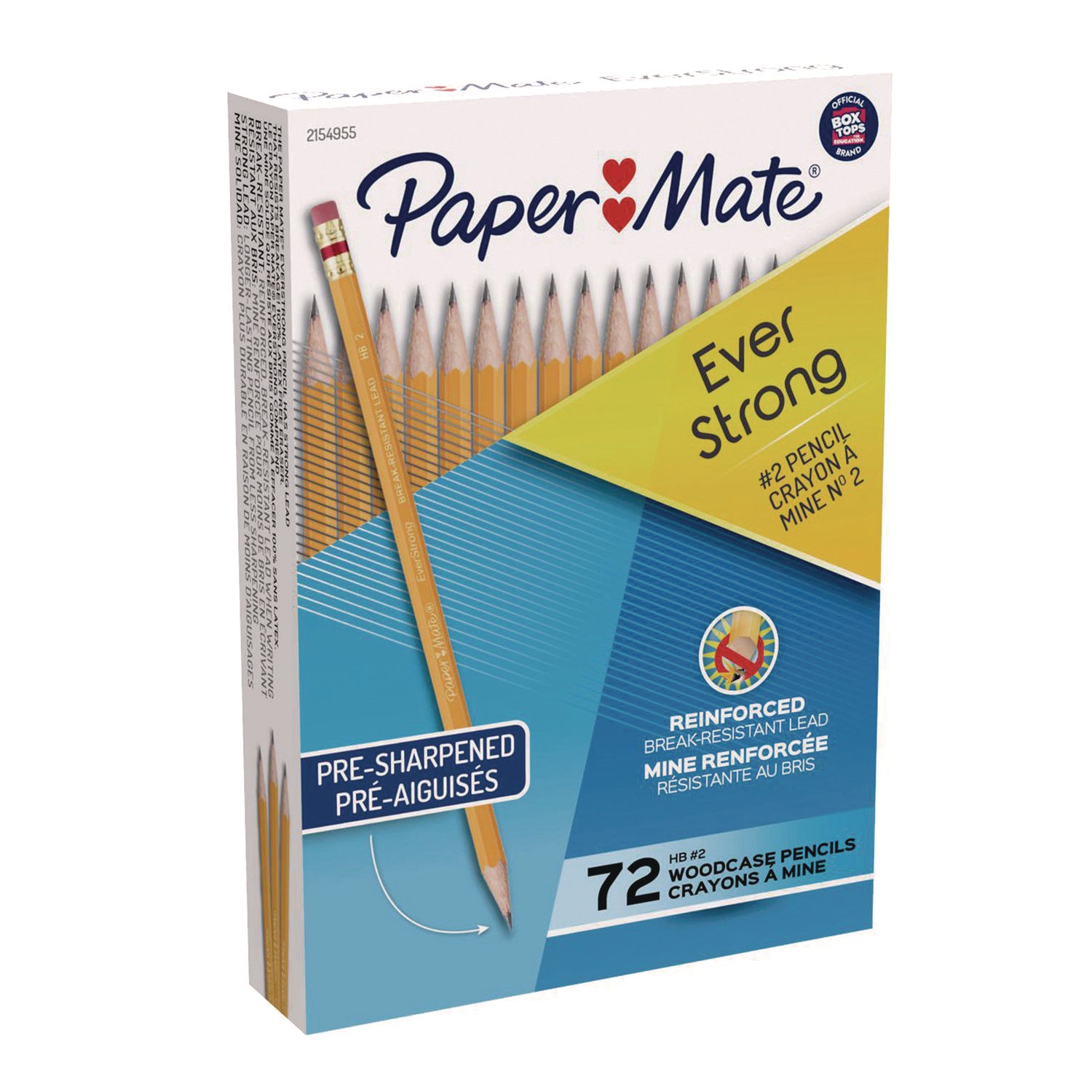 Paper Mate® EverStrong #2 Pencils, HB (#2), Black Lead, Yellow Barrel ...