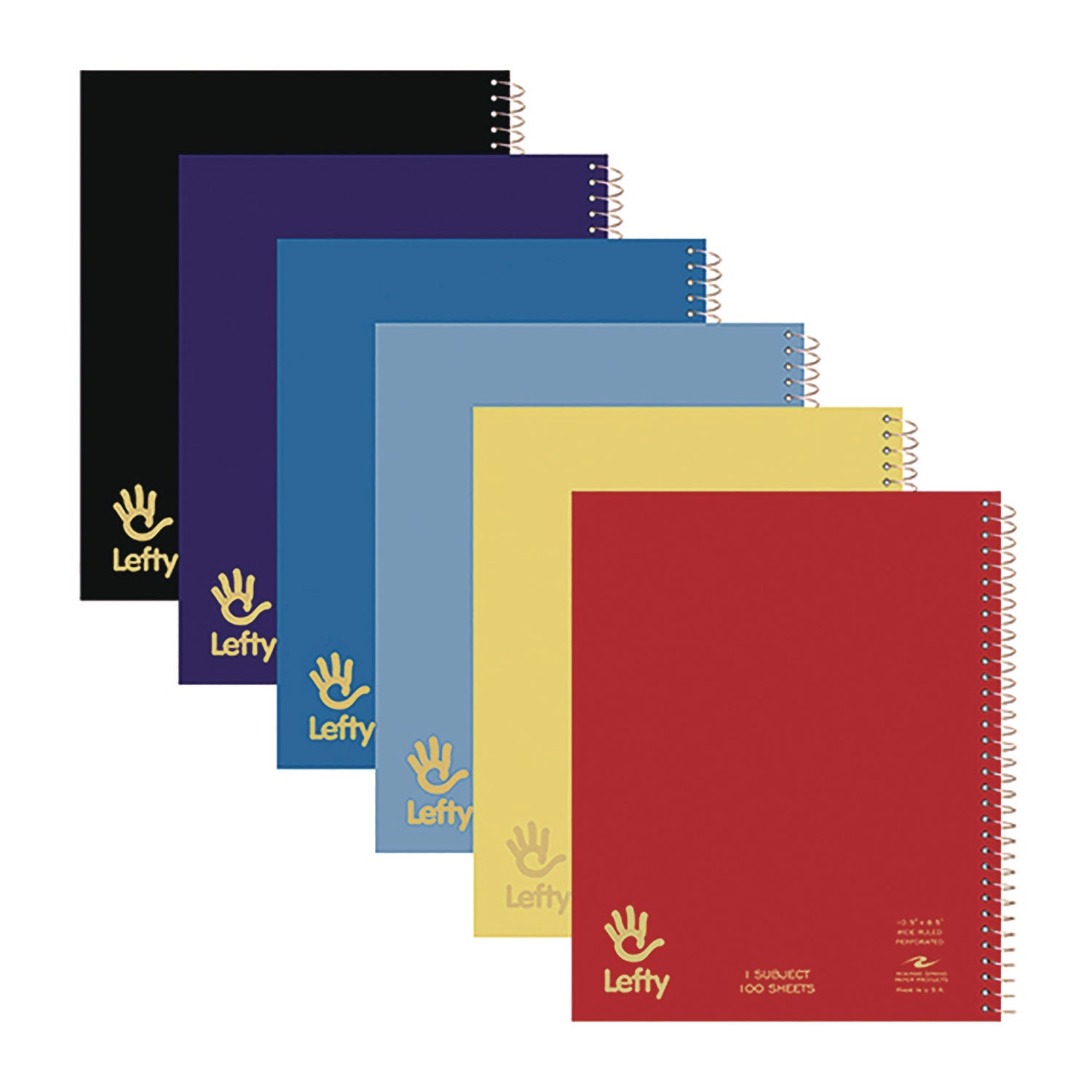 Roaring Spring® Lefty Notebook, 1-Subject, Wide/Legal Rule, Assorted C ...