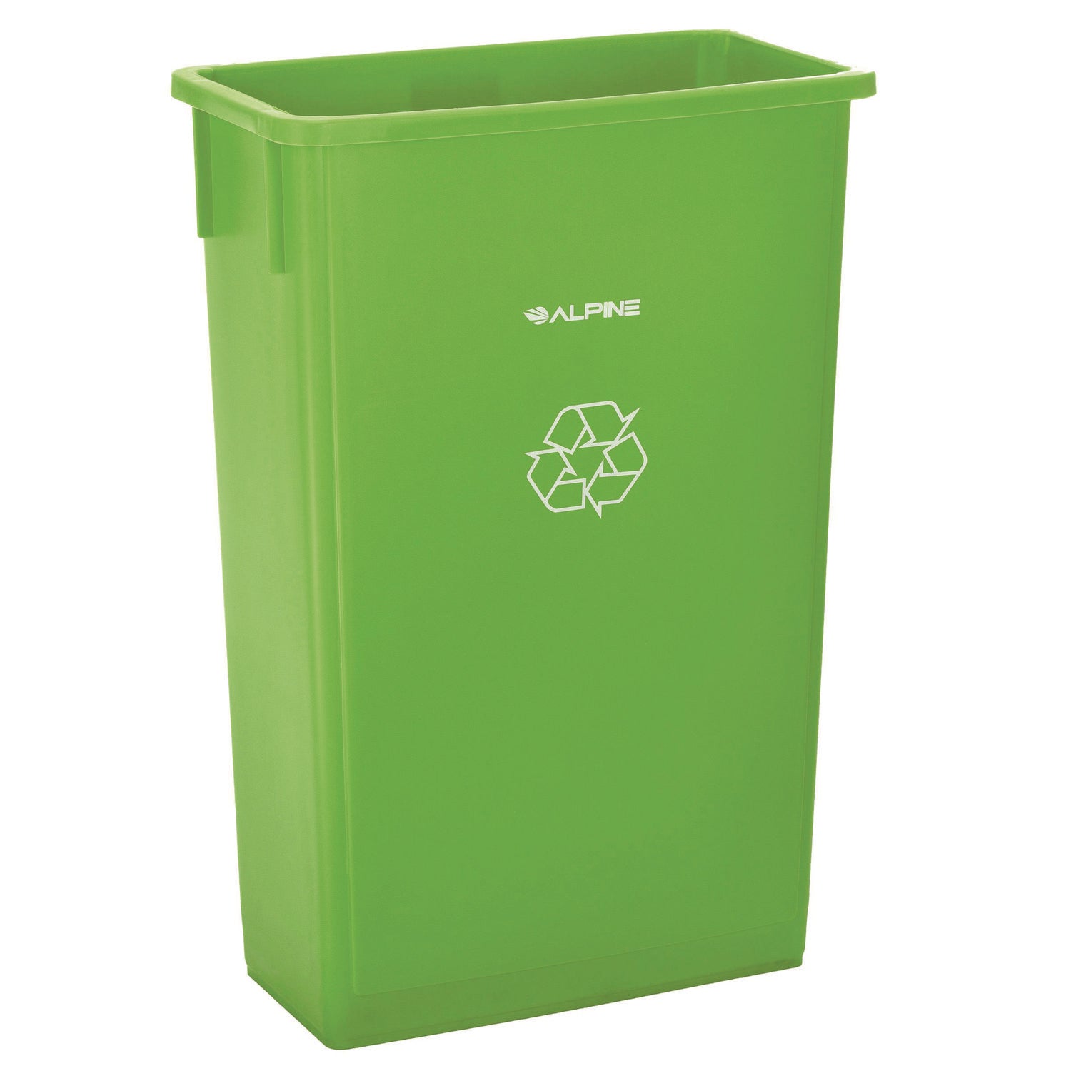 Alpine Industries Slim 23 Gallon Recycling Bin, Plastic, Lime Green (A ...