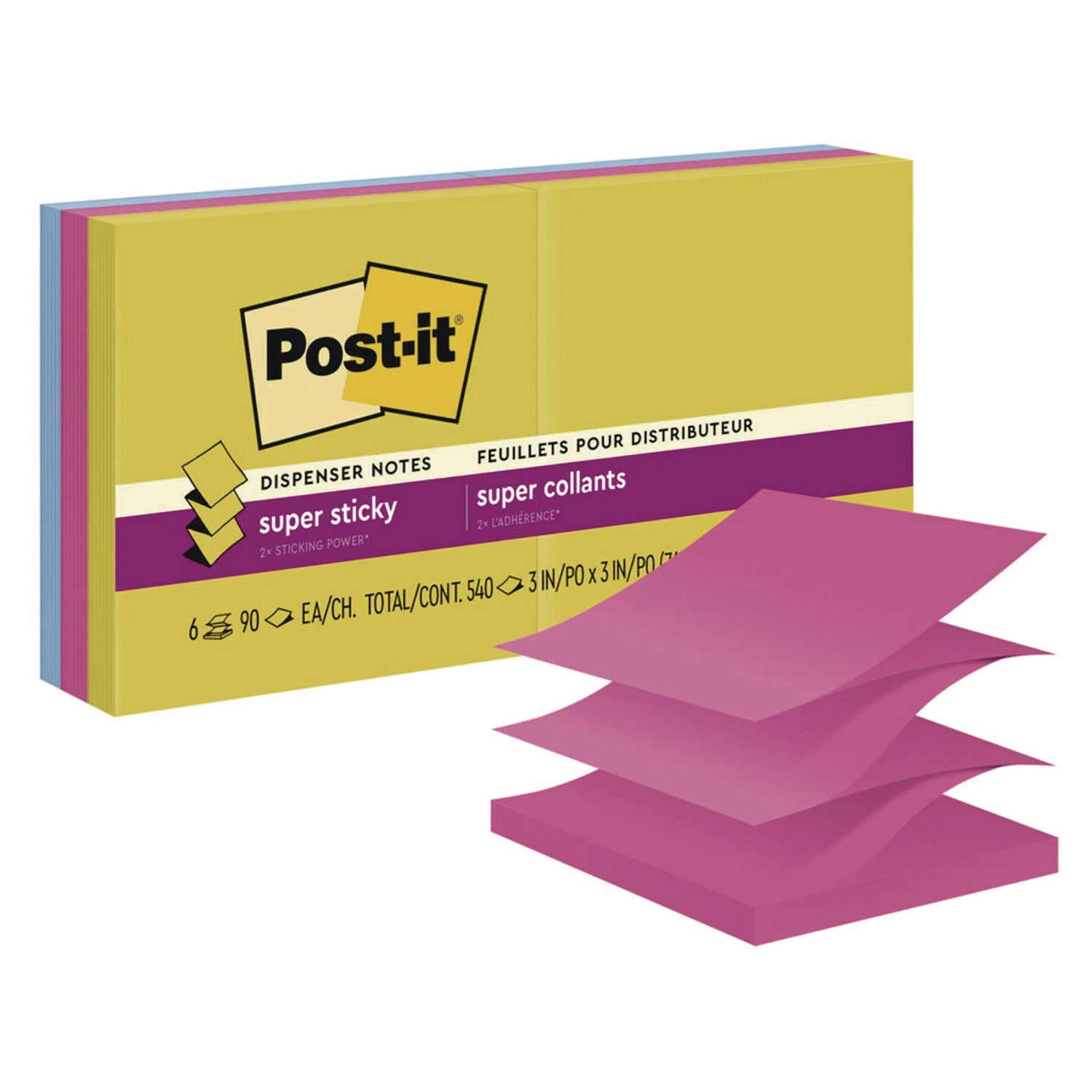 Post-it® Pop-up Notes Super Sticky Pop-Up Notes Summer Joy Collection ...