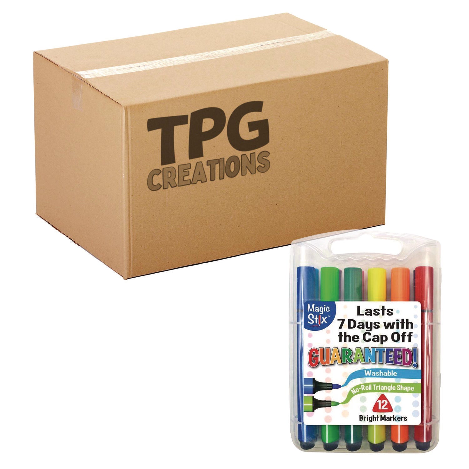 TPG Creations™ Magic Tri Stix Set, 12 Assorted Colors, 12/Set, 48 Sets ...