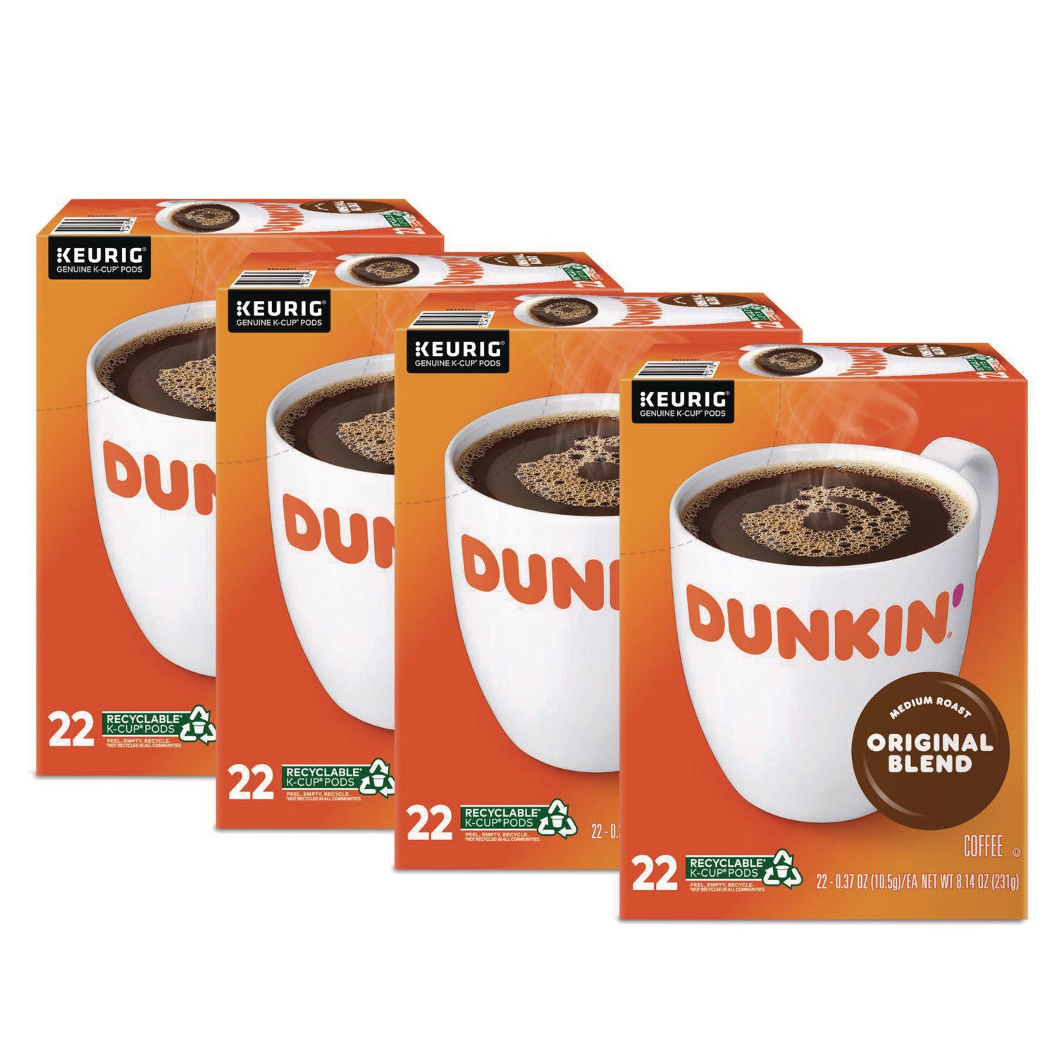 Dunkin Donuts® K-Cup Pods, Dunkin Regular, 88/Carton (GMT1267CT) Case ...