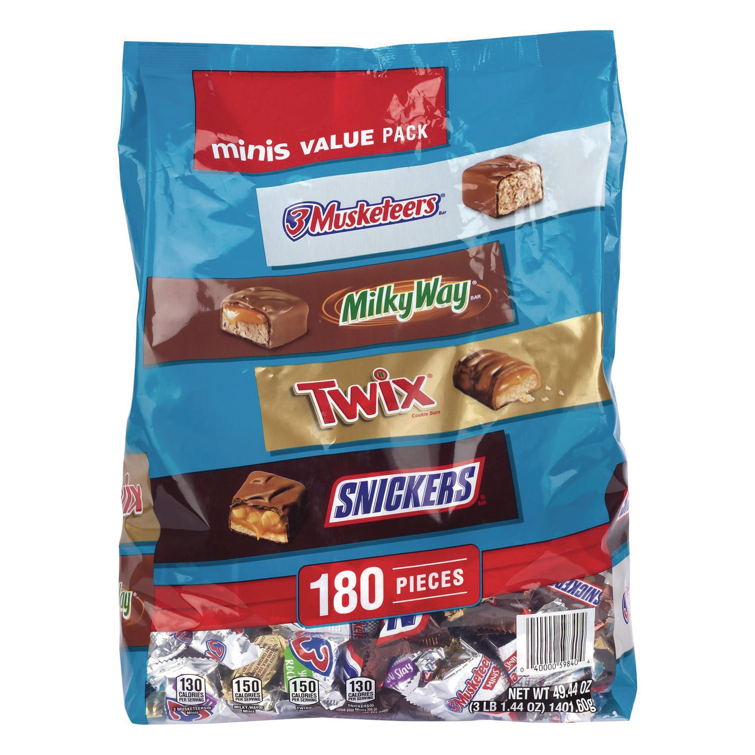 MARS Minis Variety Pack, Chocolate, 49.44 oz Bag, 180 Pieces (GRR22002 ...