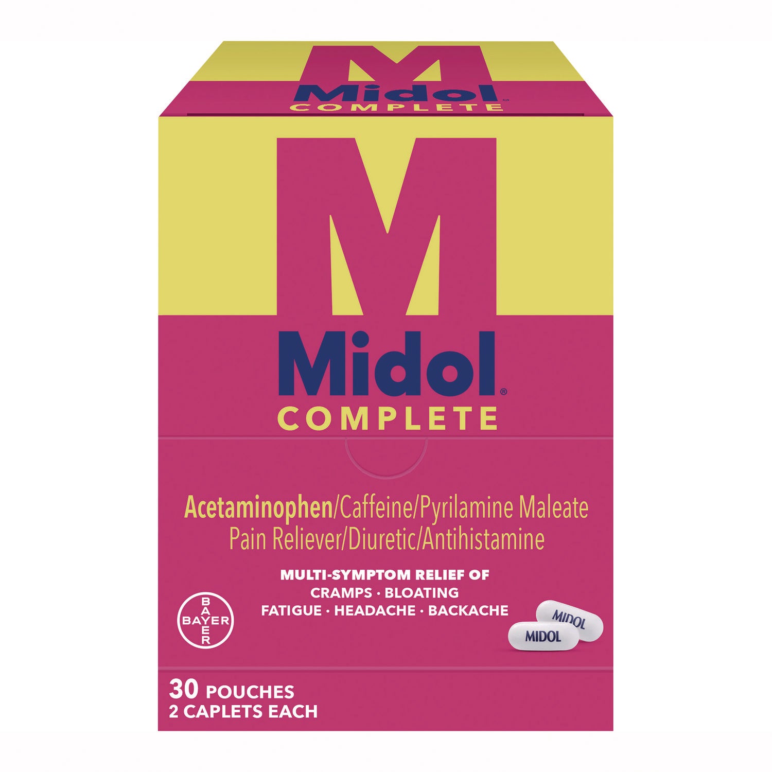 Midol® Complete Menstrual Caplets, 2/Pack, 30 Packs/Box (PFY64458) Box ...
