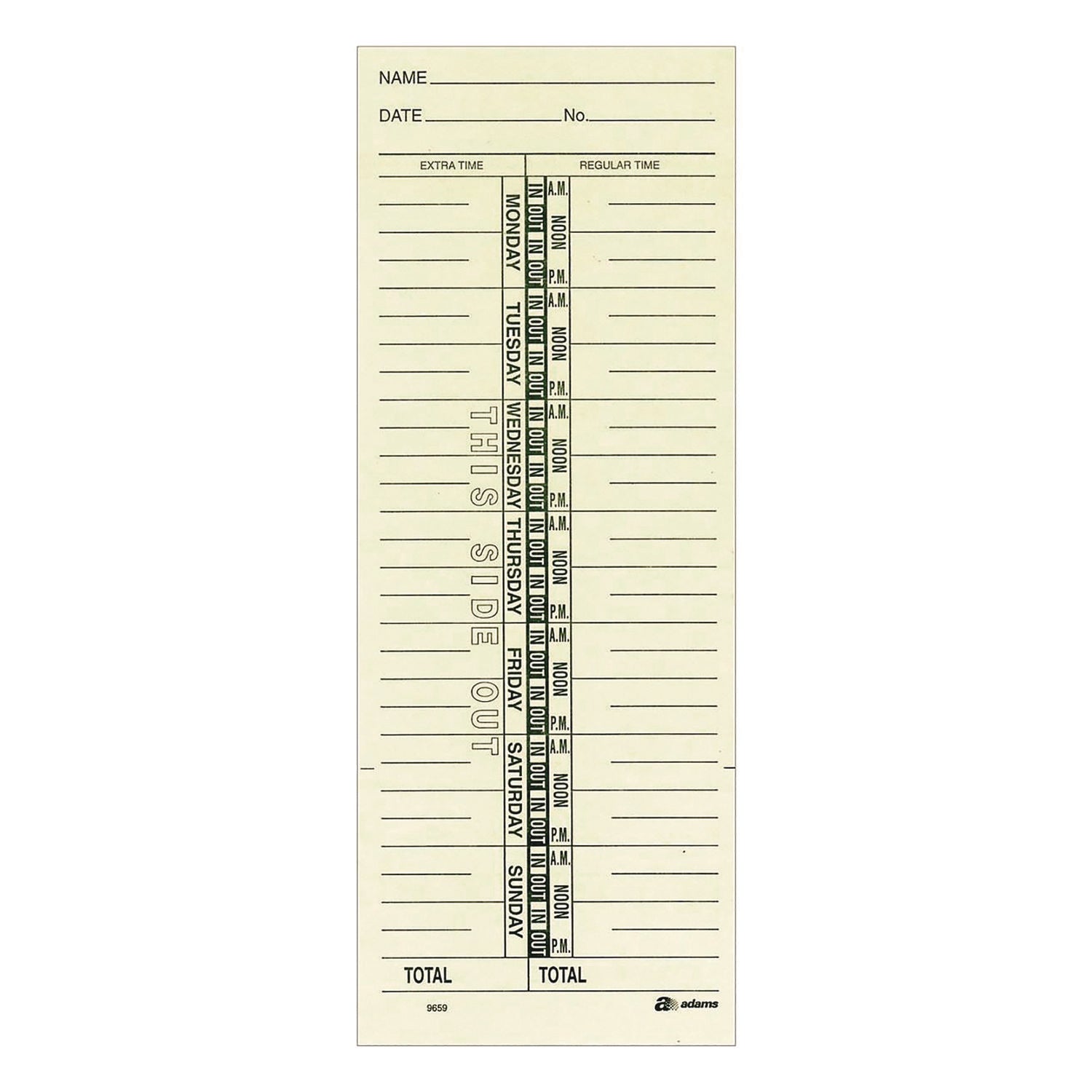 Adams Business Forms Time Cards for Acroprint, Amano and Lathem Time C ...