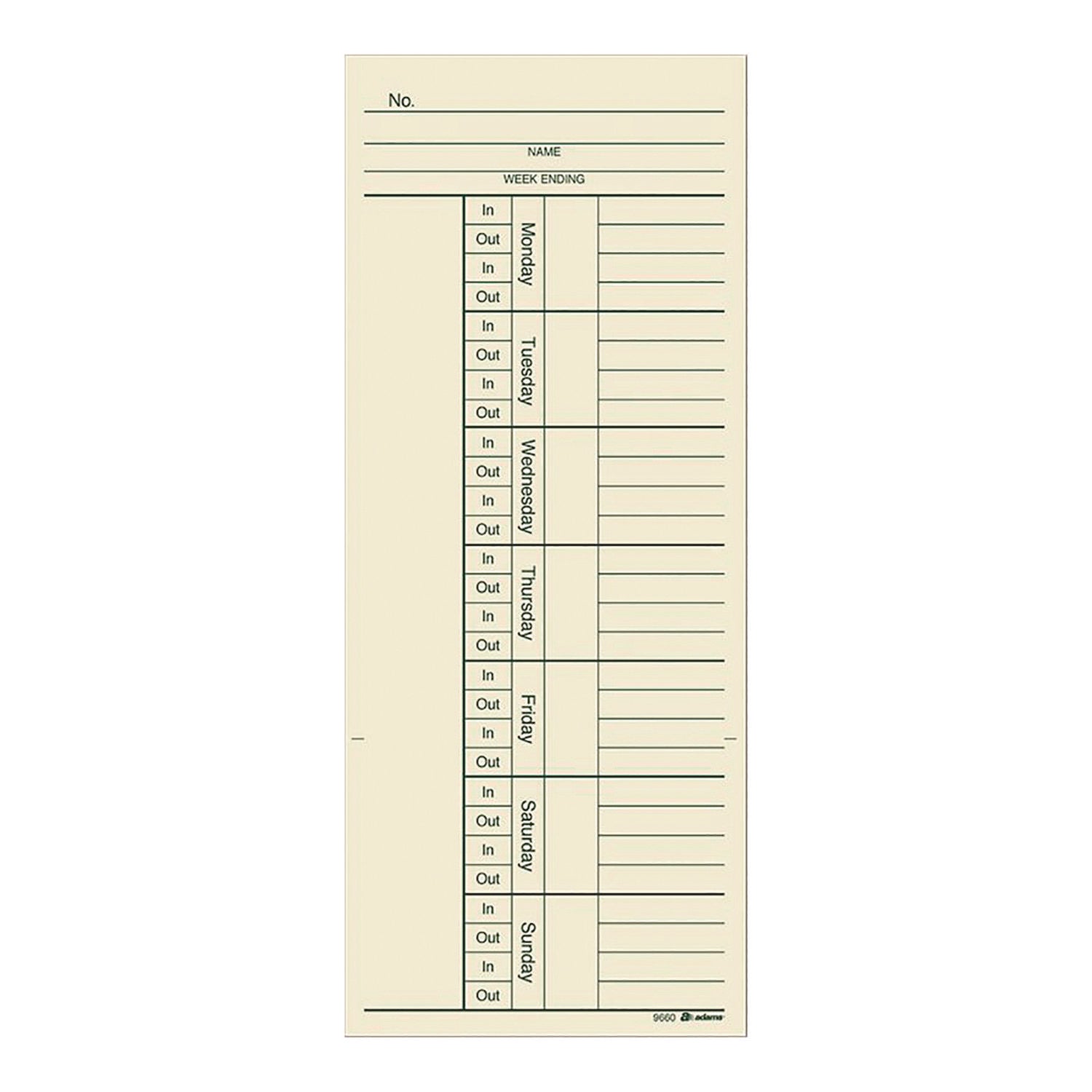 Adams Business Forms Time Cards for Acroprint, Amano and Lathem Time C ...