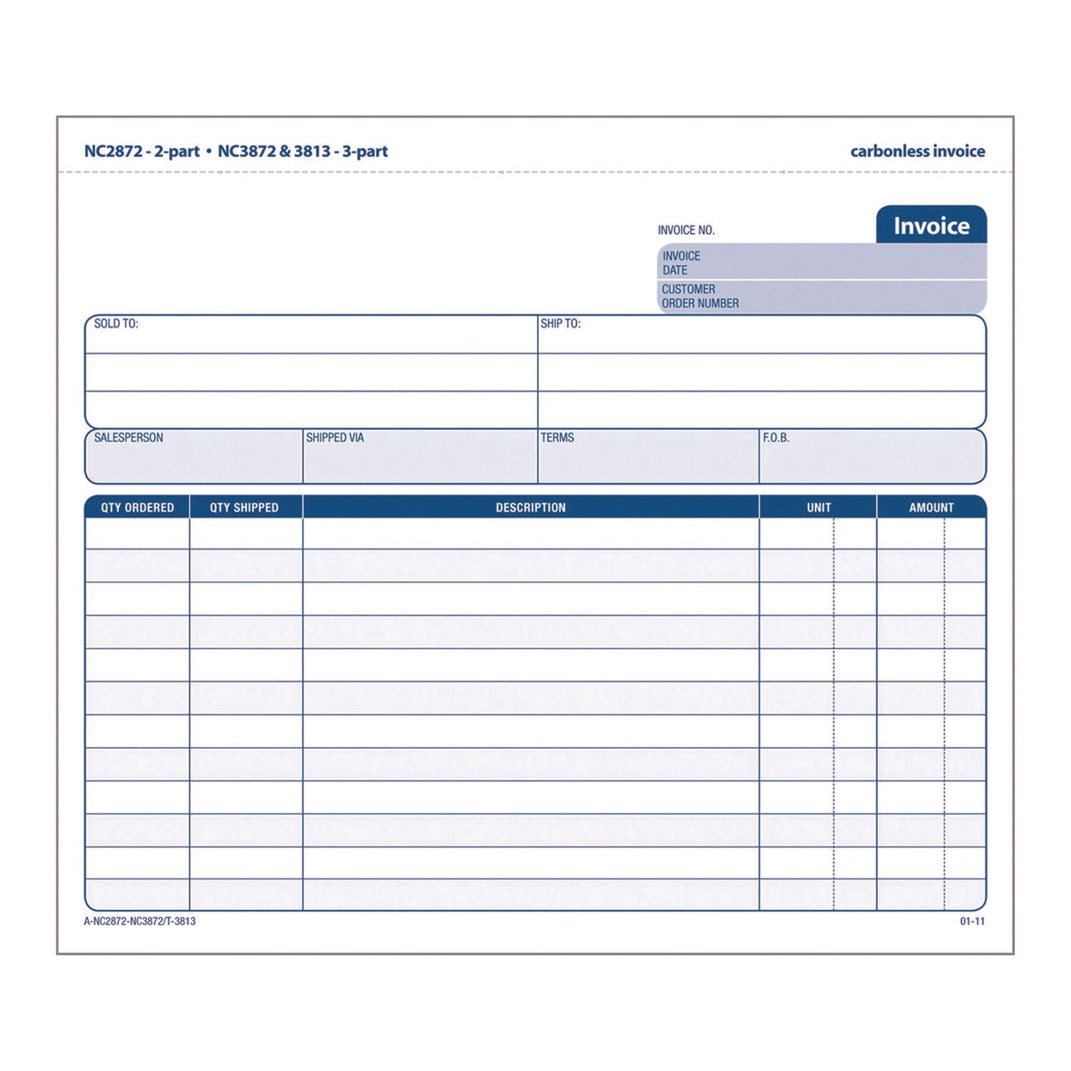 Adams® Multipart General-Purpose Invoice Forms, Two-Part Carbonless, 8 ...