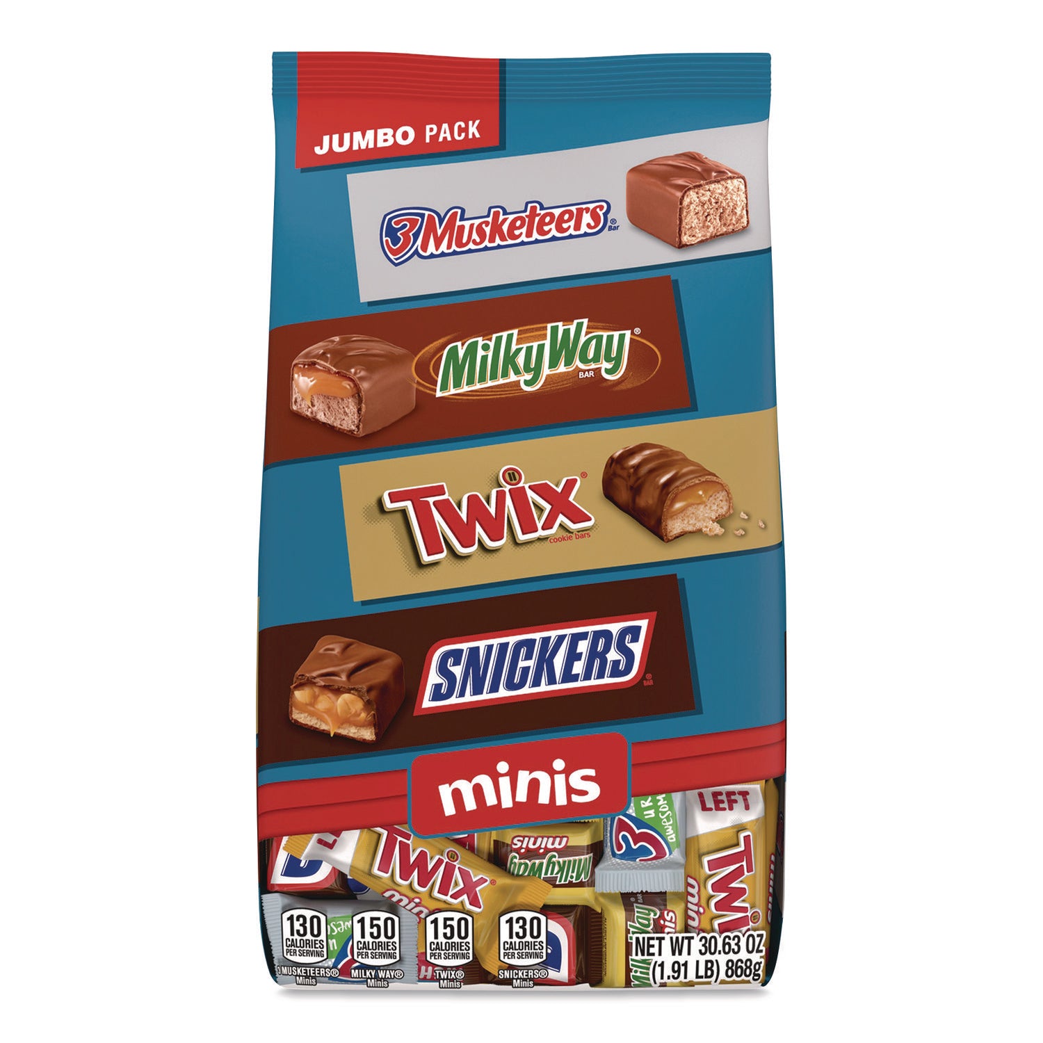 MARS Minis Variety Jumbo Pack, Assorted, 30.63 oz Bag (MRSMMM59888) Ea ...