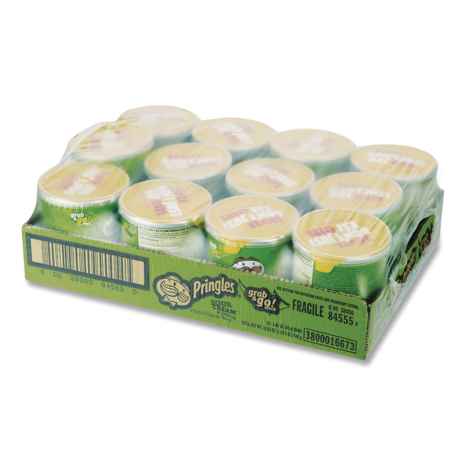 Pringles® Grab and Go sour Cream and Onion Crisps, 1.4 oz Cans, 12/Box ...