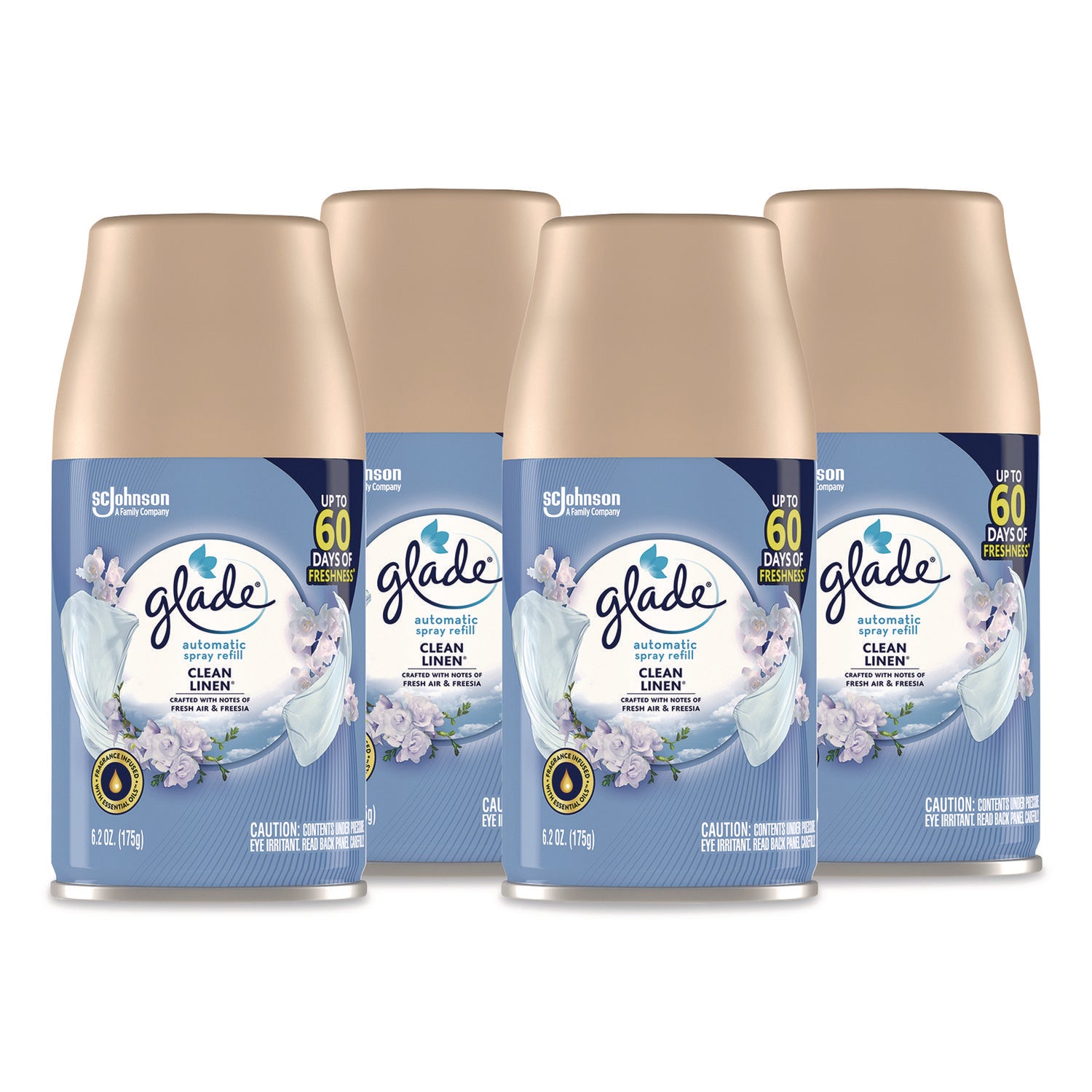 Glade Automatic Air Freshener, Clean Linen, 6.2 oz Can, 4/Pack (SJN333 ...