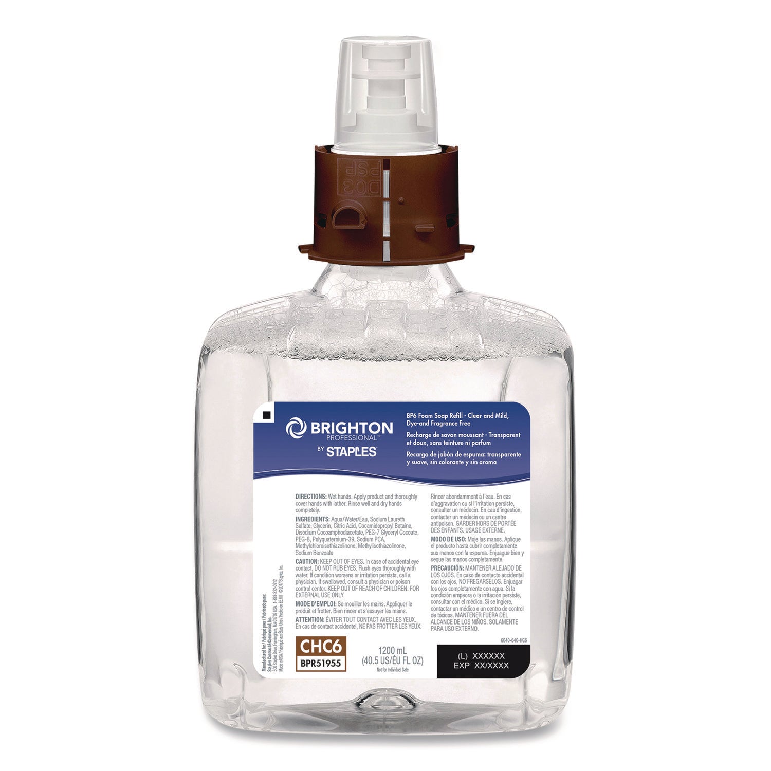 Brighton Professional™ Foaming Hand Soap Refill for BP Dispenser, Unsc ...