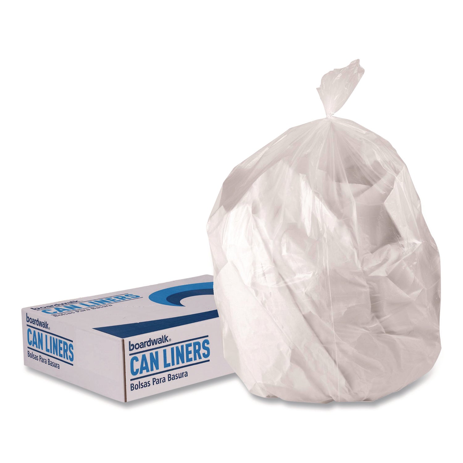 Boardwalk® Low-Density Waste Can Liners, 16 gal, 0.5 mil, 24 x 32, Cle ...